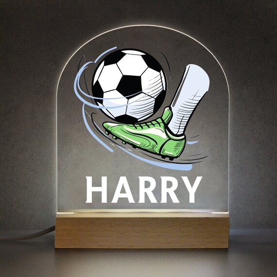 Personalised LED Desk Table Lamp Football Design Night Light - Etsy UK