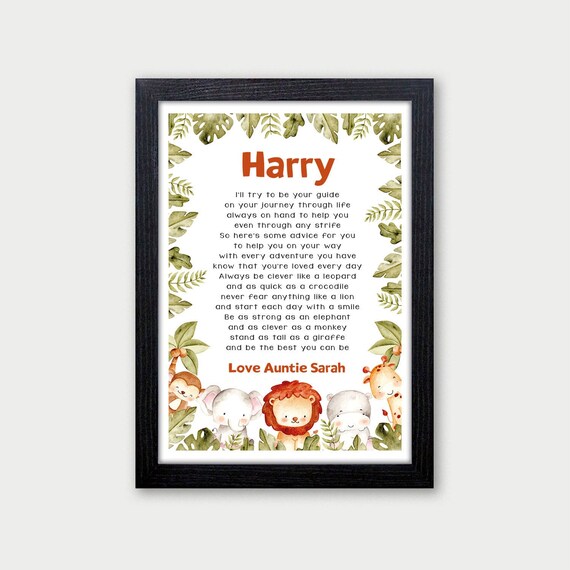 Godson Goddaughter Poem Promise Personalised Christening Day - Etsy UK