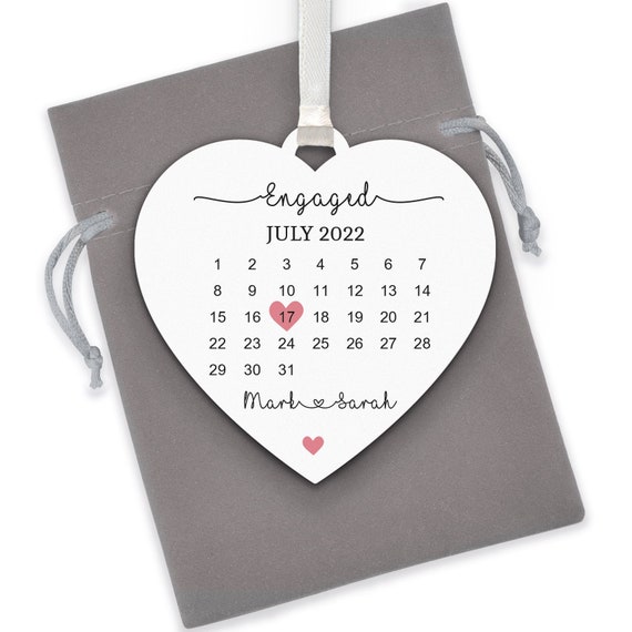 Engagement Day Keepsake Personalised Calendar With Names - Etsy UK