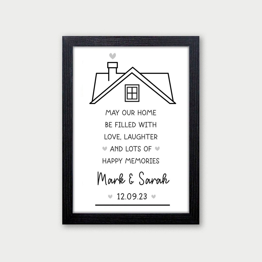 New Home Blessing, Family Home Wall Art, Personalised New House Print ...