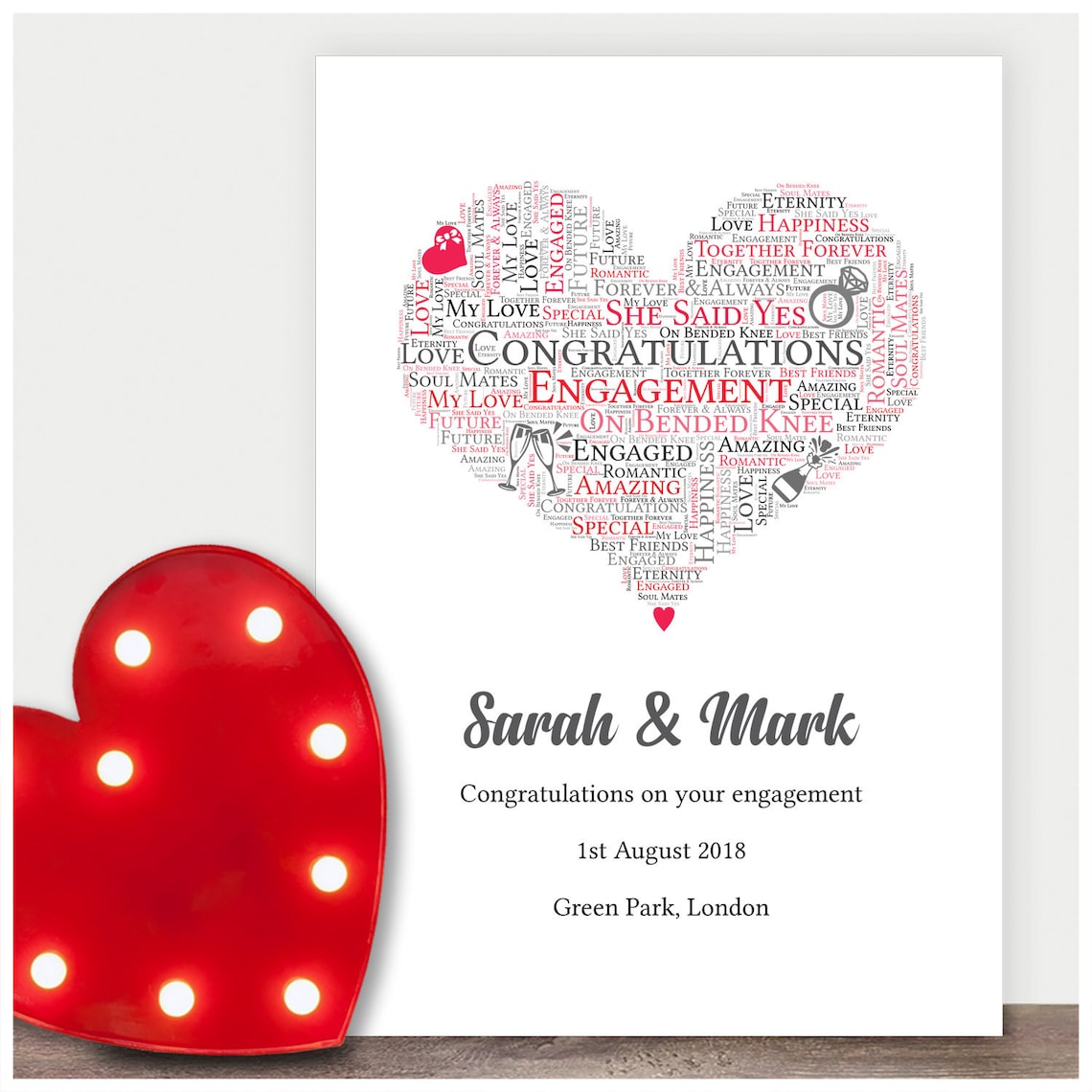 Congratulations On Your Engagement Gift Personalised Couples | Etsy