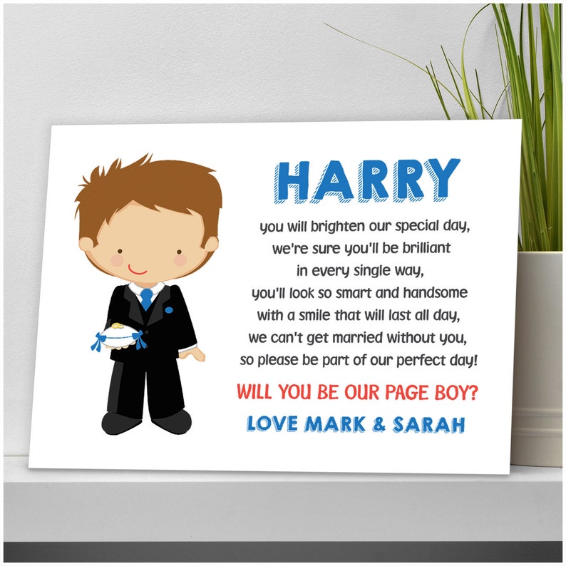 Page Boy Proposal for Boys Personalised Will You Be My Page - Etsy