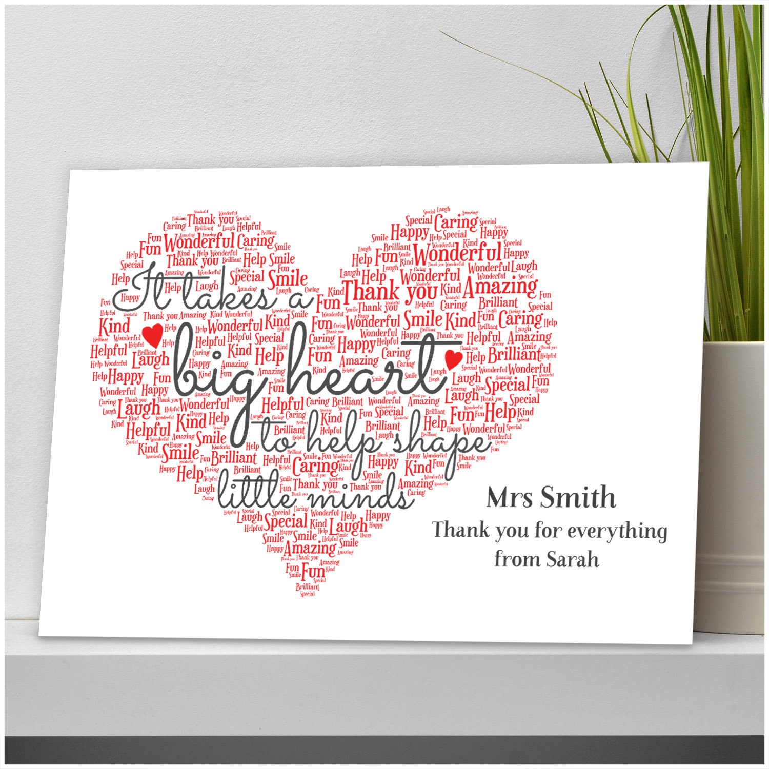 It Takes A Big Heart Teacher Gifts Personalised Gifts for - Etsy UK