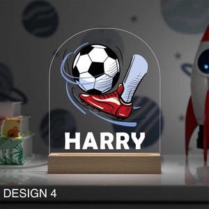 Personalised LED Desk Table Lamp Football Design Night Light, Football ...