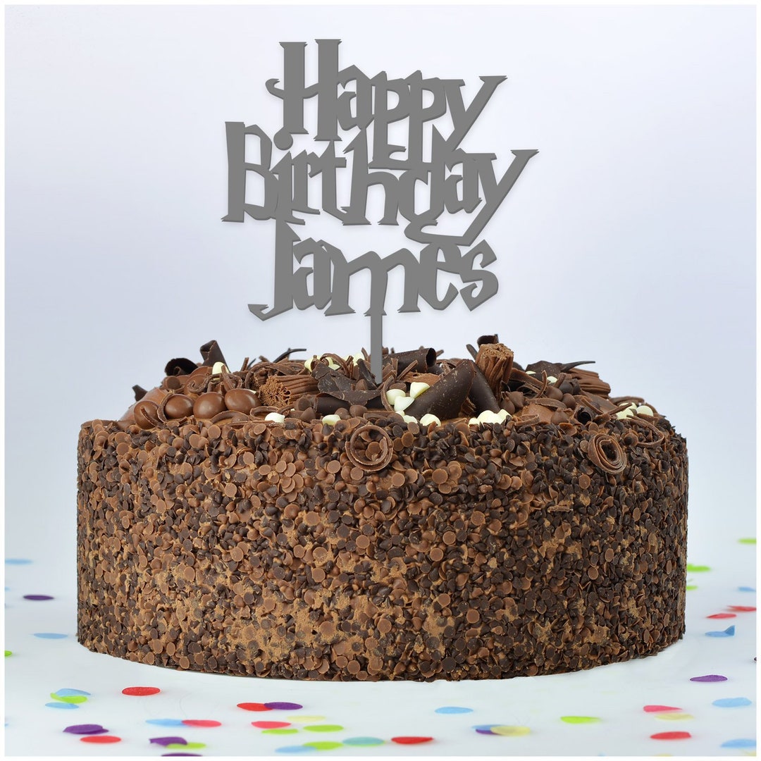 Name Cake Topper - Personalised Wizard Theme ANY NAME Birthday Cake ...