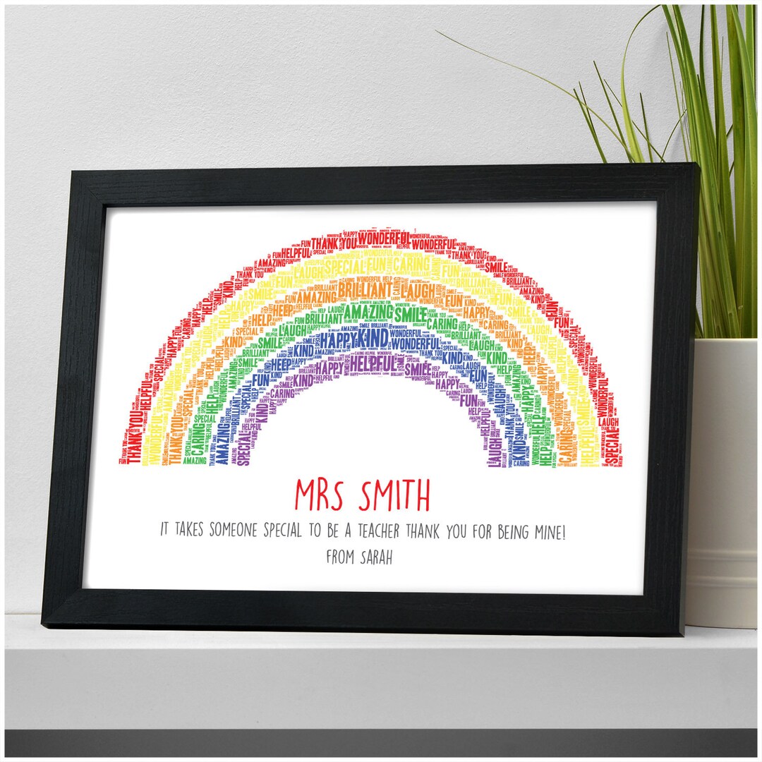 Rainbow Teacher Gifts Personalised Gifts for Teacher, Teaching ...