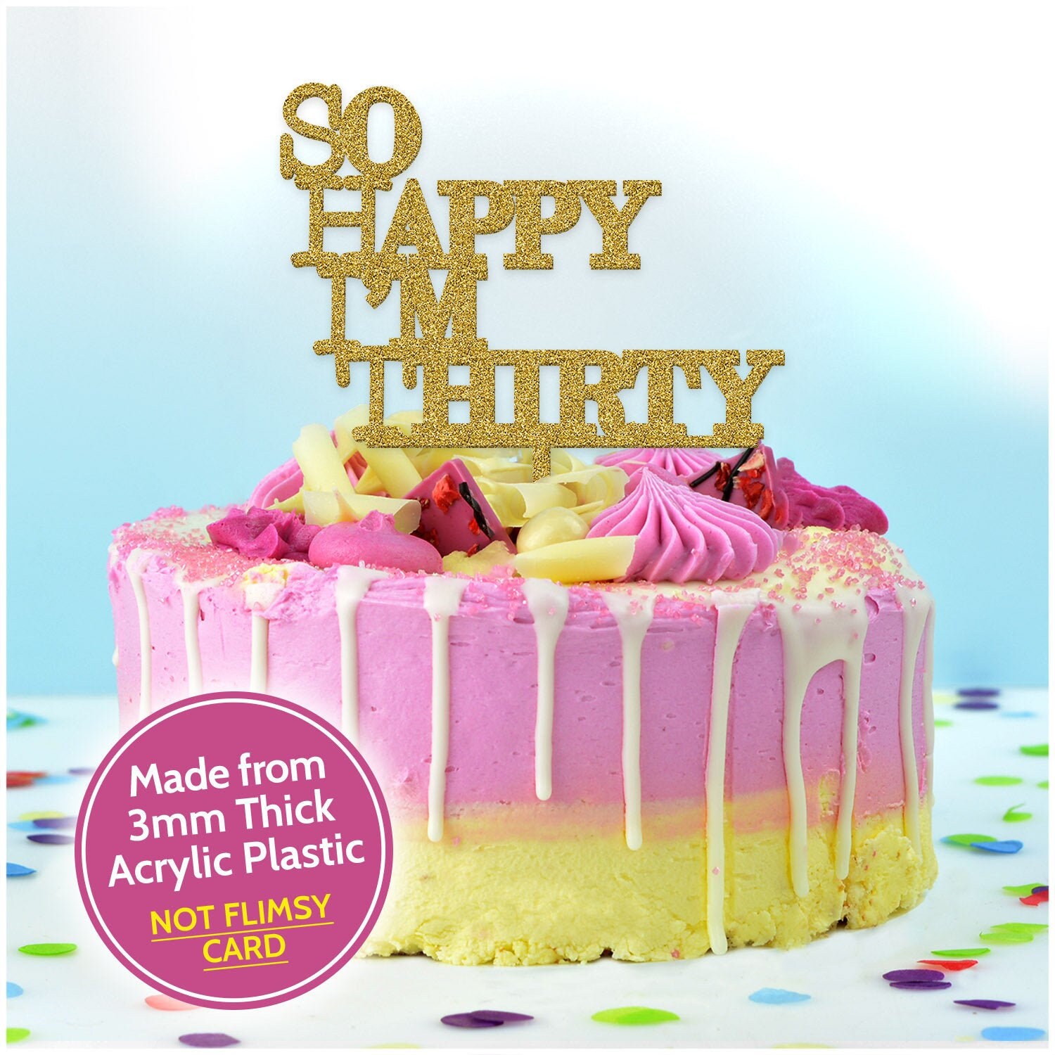 Acrylic so Happy Im 30 Cake Topper so Happy Im Thirty Cake - Etsy UK