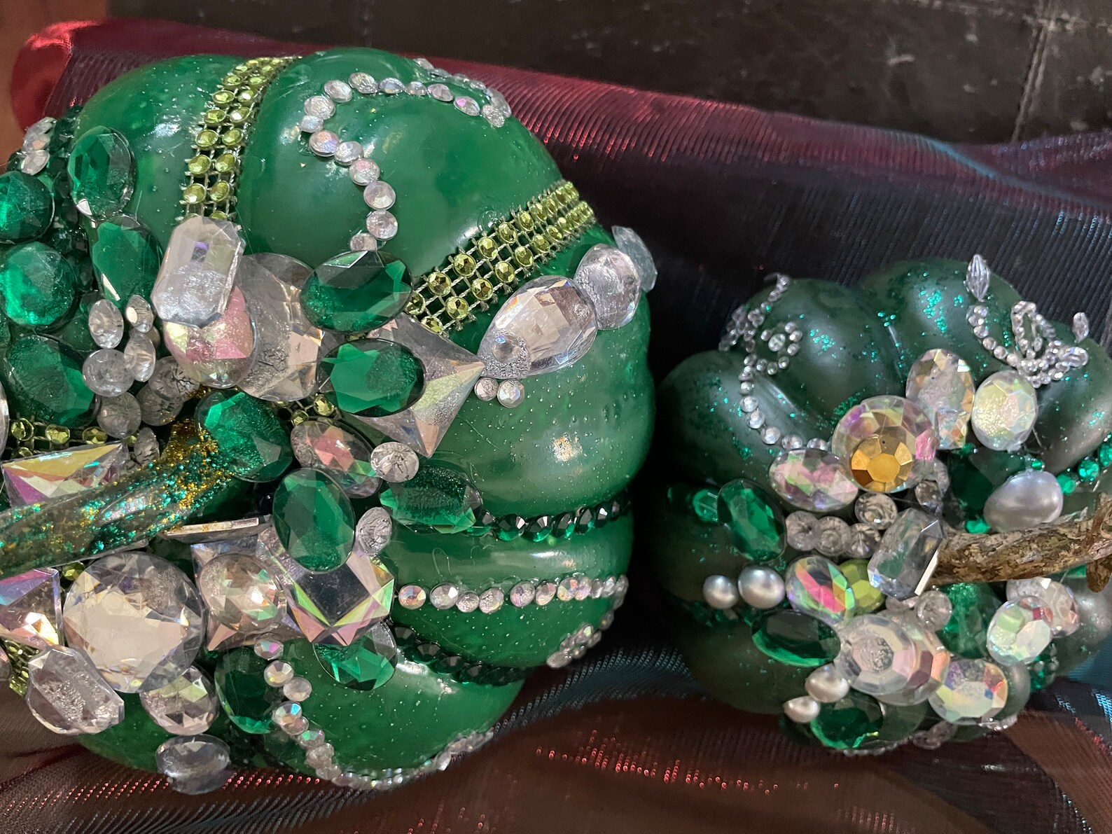 Emerald Green Embellished Pumpkins -2 for 1! - Etsy