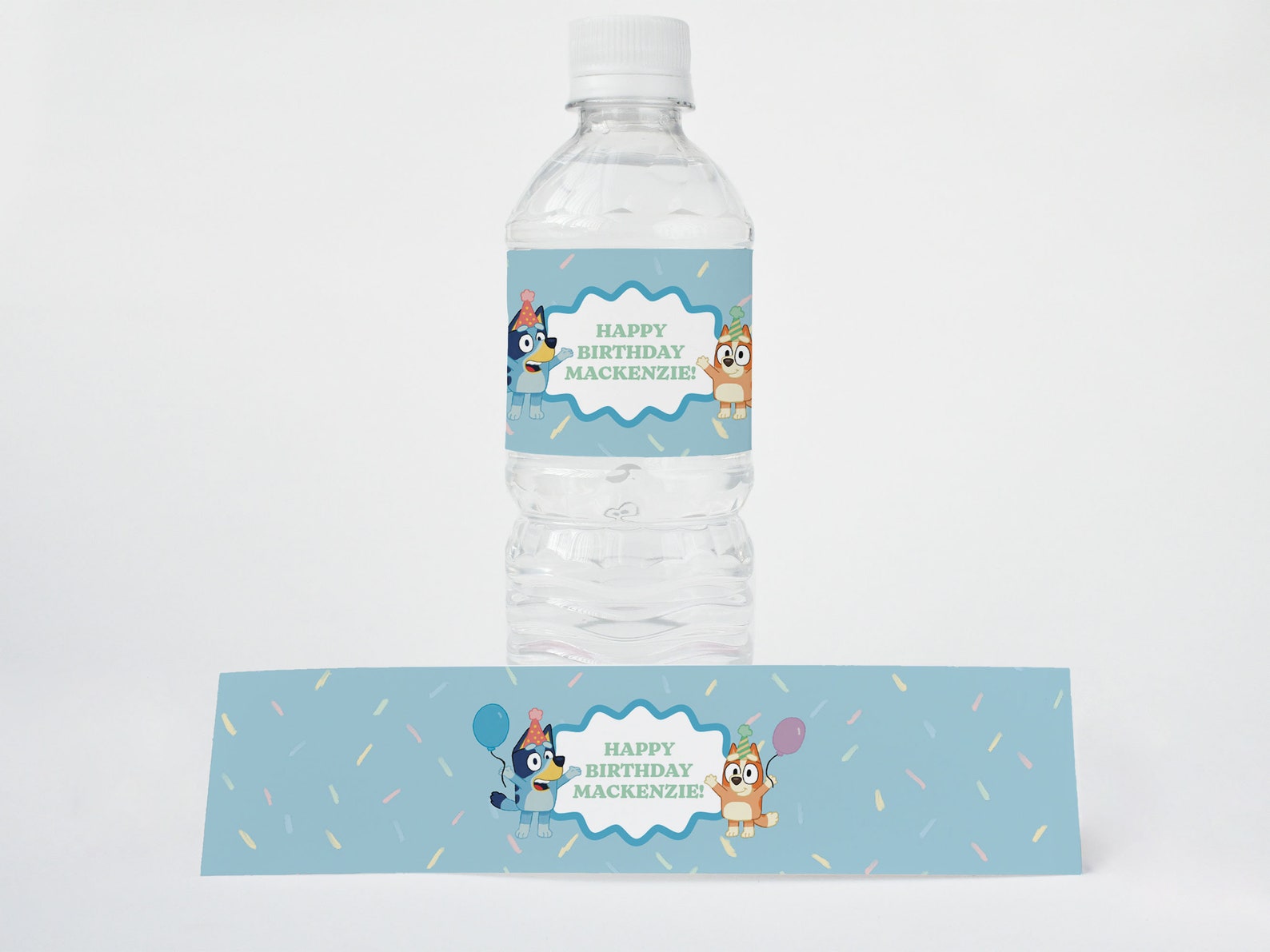 Editable Bluey Water Bottle Labels Kids Birthday Favor Digital Download ...