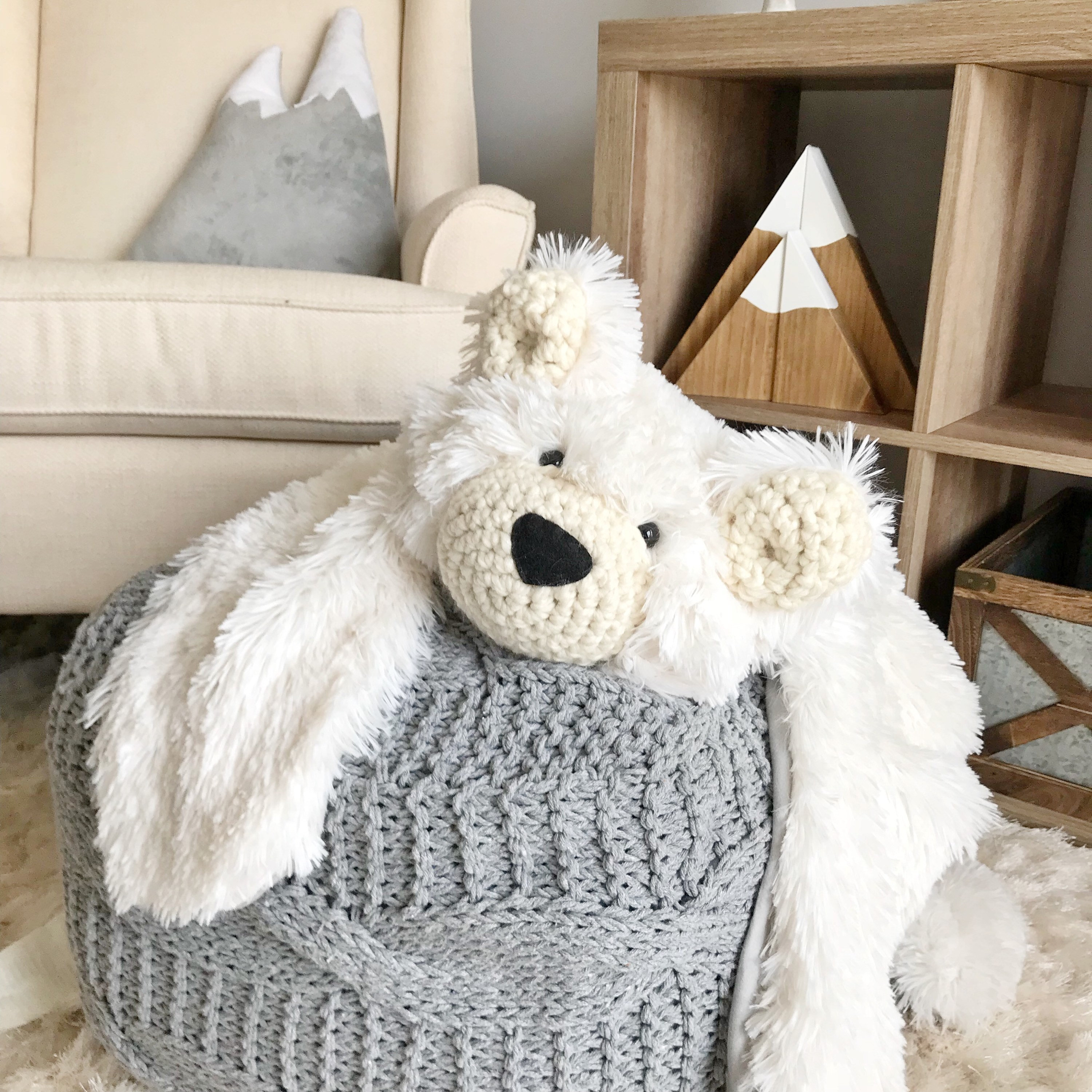 Bear rug Bear blanket small polar minky bear plush woodland | Etsy