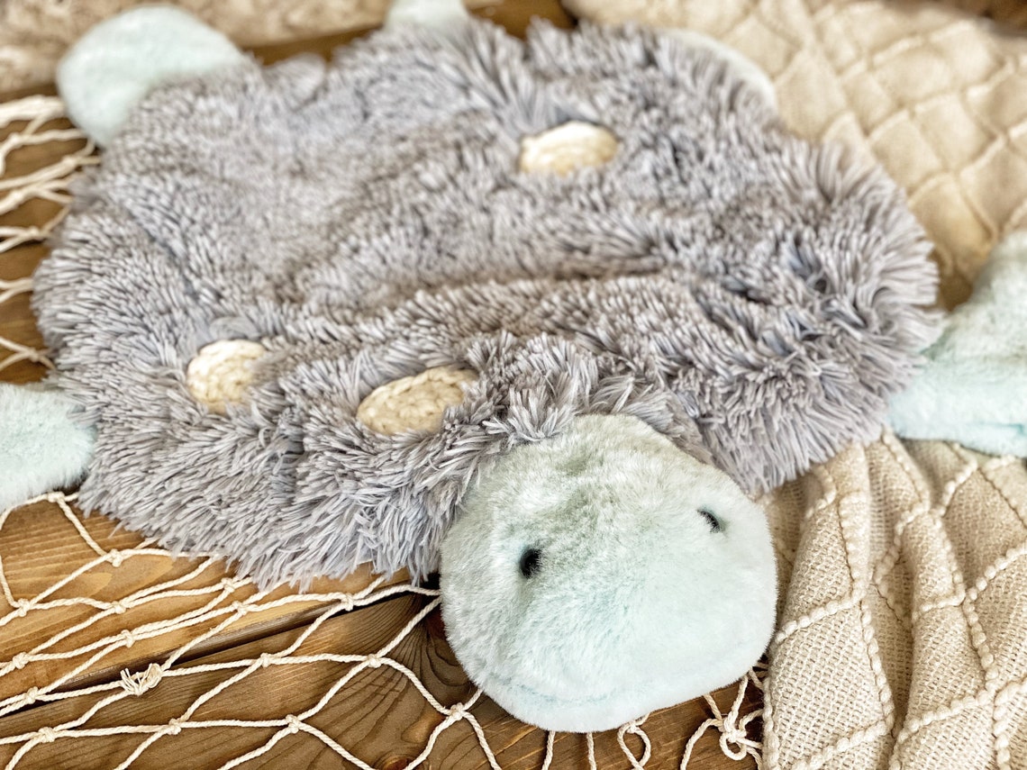 Sea Turtle Plush Lovey - Ocean Nursery Plush Decor - Claraloo - Etsy