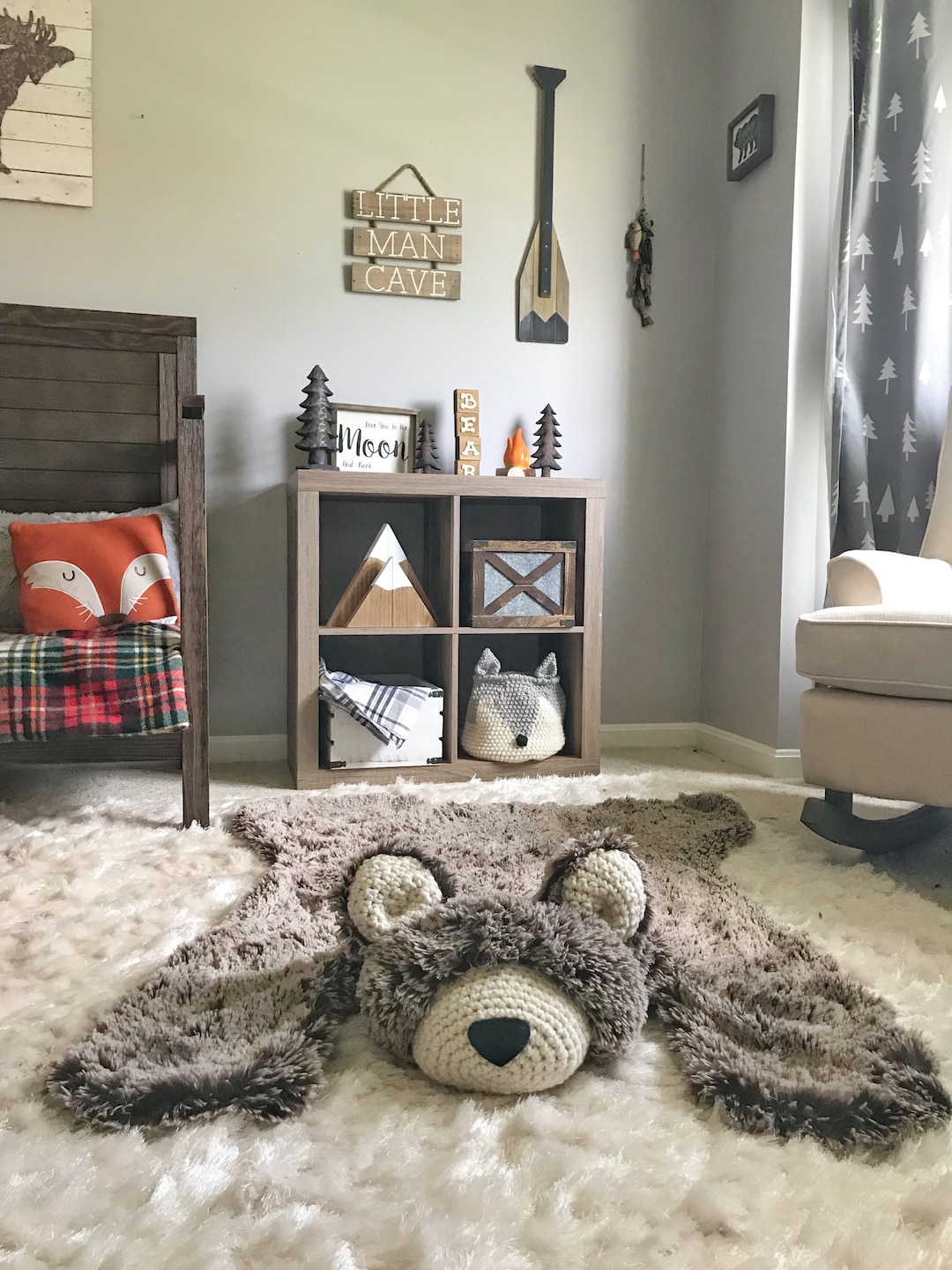 Brown Bear Rug in Faux Fur for Woodland Animal Nursery - Etsy