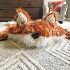 Fox Rug, Faux Fox Rug, Woodland Camping Nursery, Fox Baby Room Decor ...