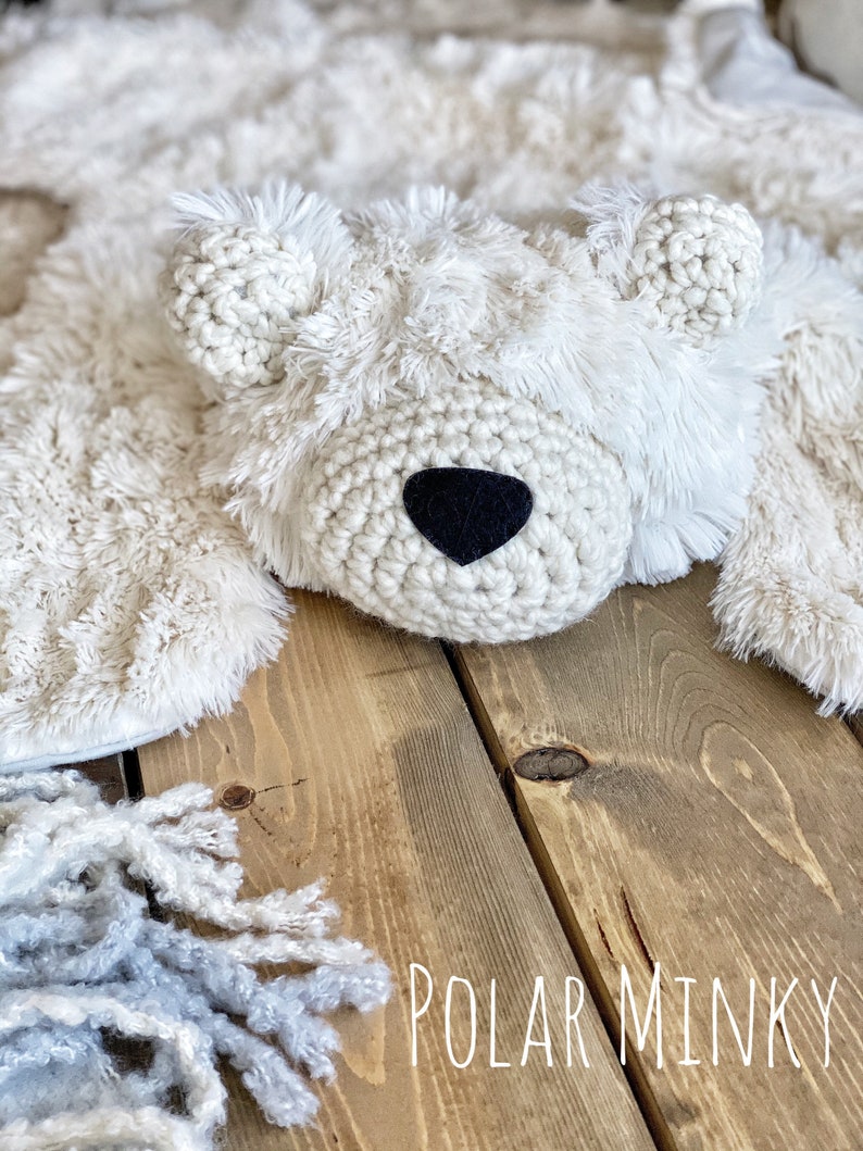Bear rug Bear blanket small polar minky bear plush woodland | Etsy