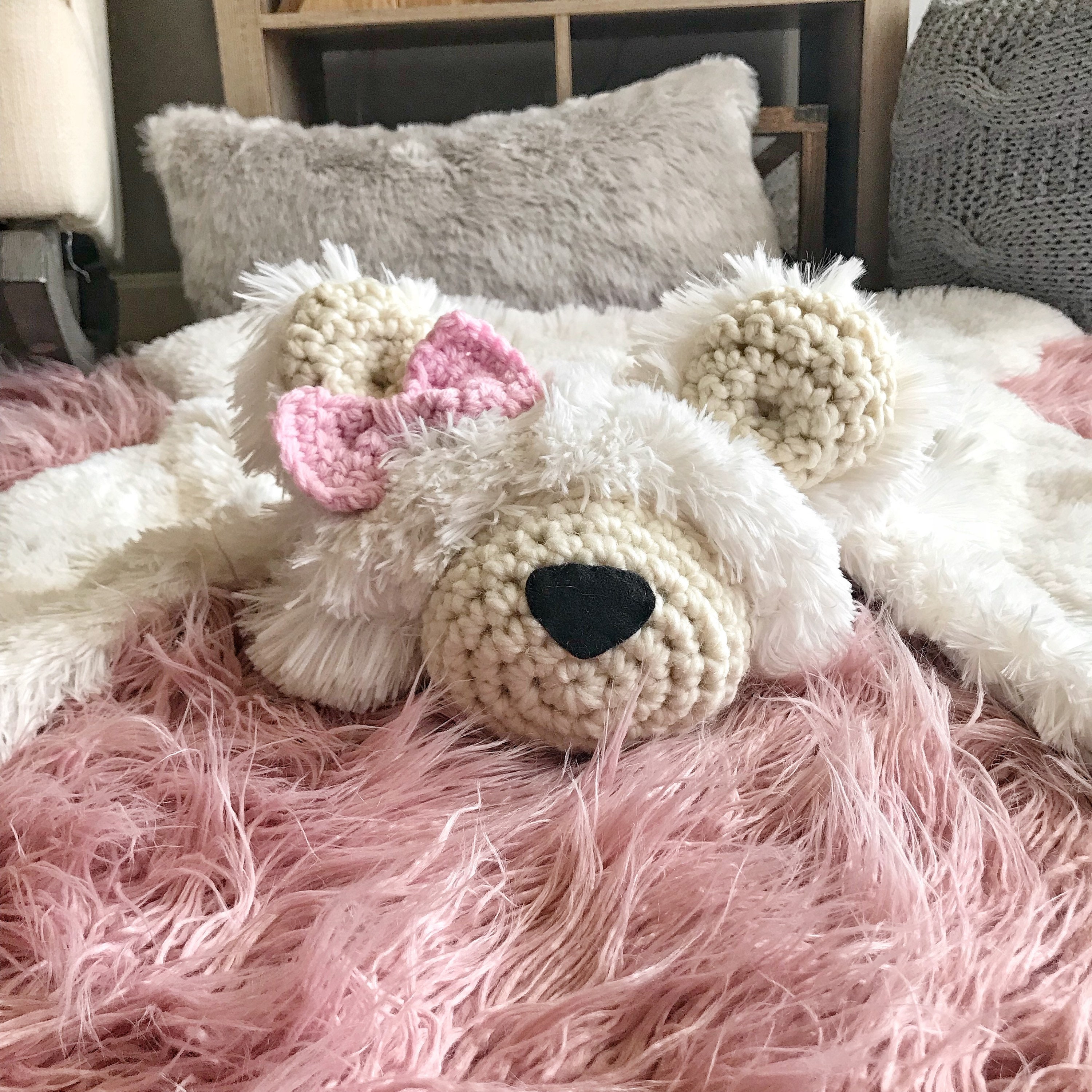 Bear rug Bear blanket small polar minky bear plush woodland | Etsy