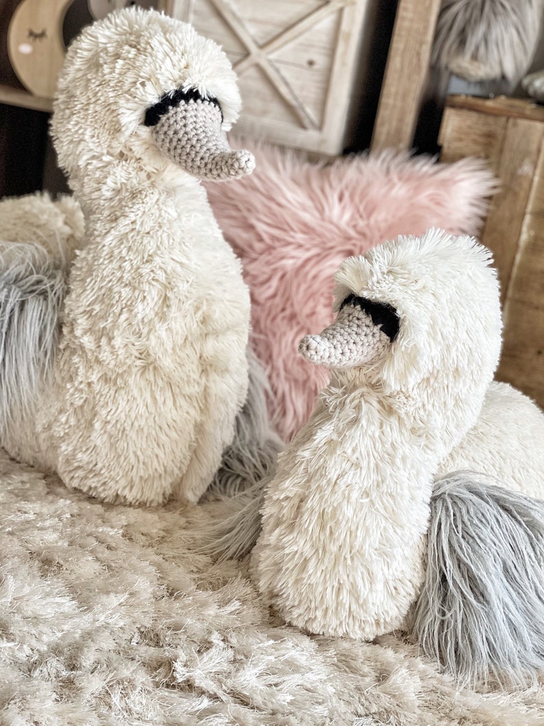 Plush Swan Stuffed Swan Decorative Plushie Animal Nursery - Etsy