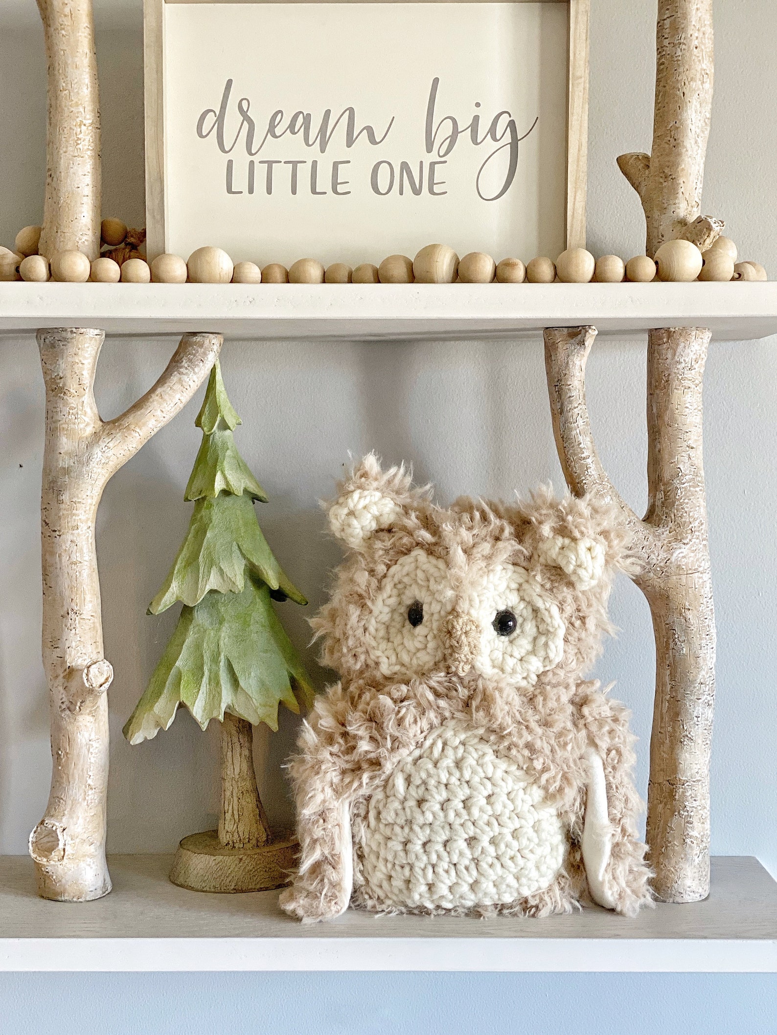 Small Handmade Owl Plush With Faux Fur for Woodland Nursery - Etsy