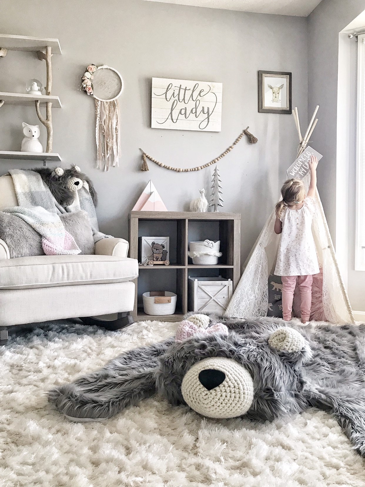 Nursery Rug Extra Large Grey Grizzly Bear Rug Claraloo - Etsy UK