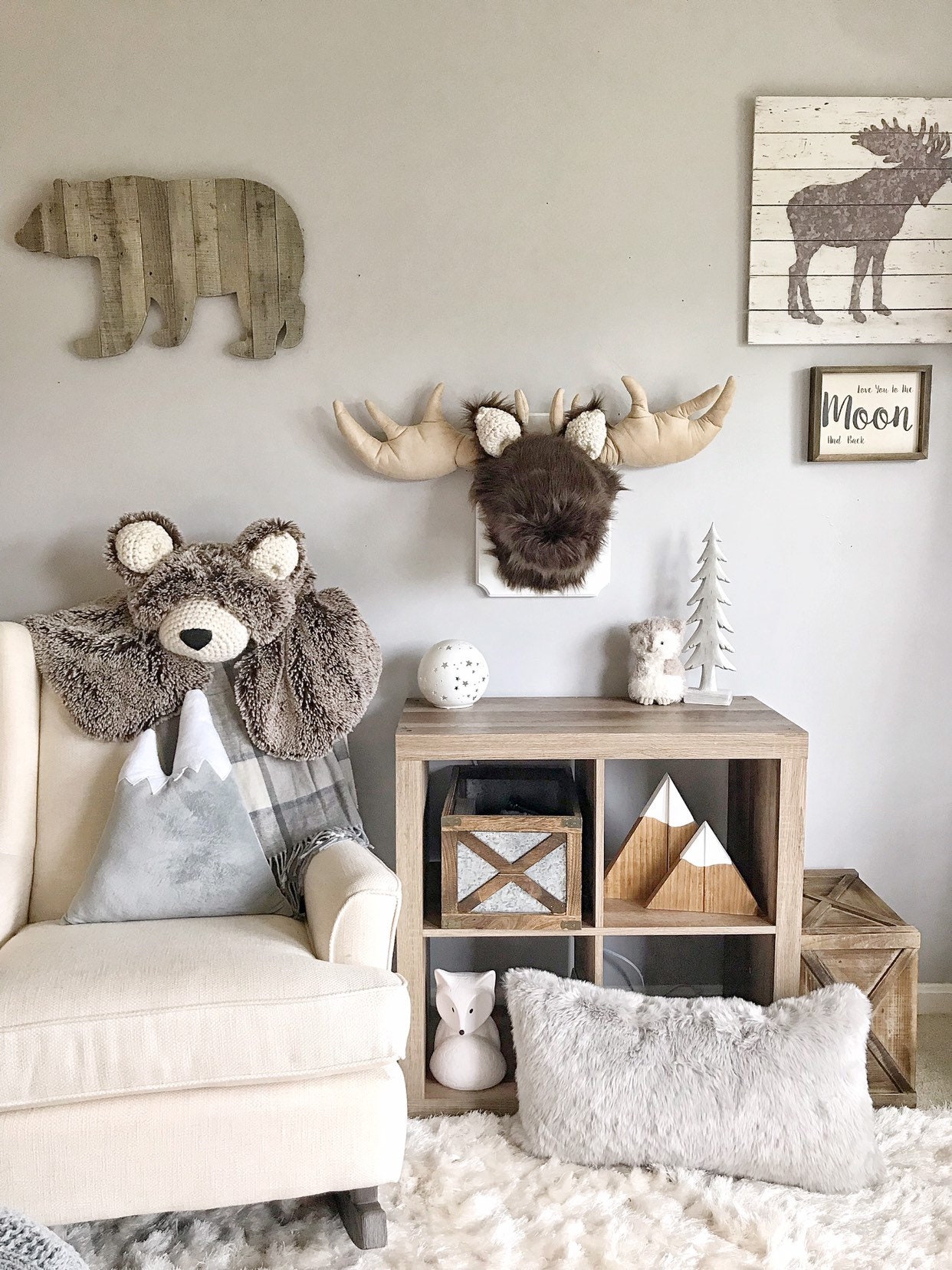Moose Head Wall Mount Moose Nursery Decor Woodland Nusery - Etsy Canada