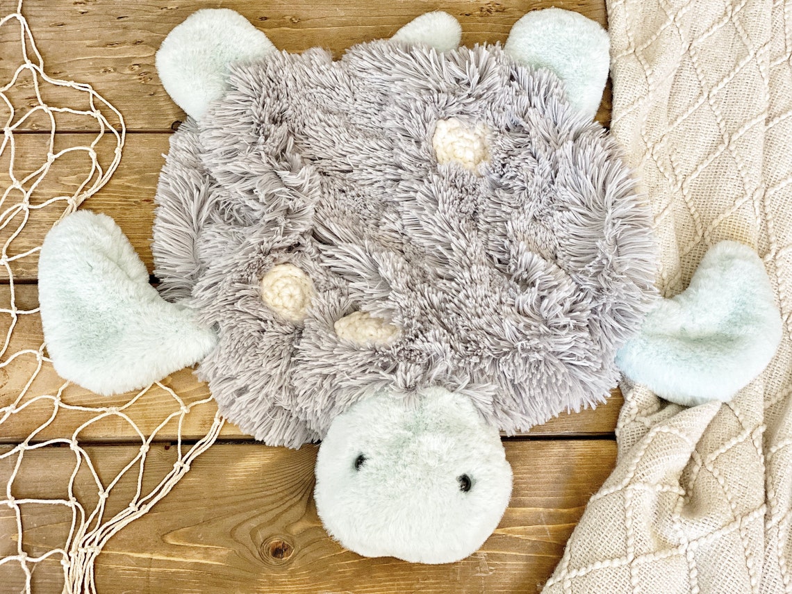 Sea Turtle Plush Lovey - Ocean Nursery Plush Decor - Claraloo - Etsy