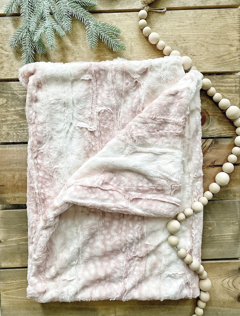 Pink Fawn Blanket Minky Claraloo | Etsy