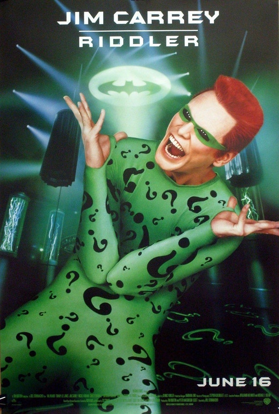 Cartel de película de acertijo de Batman Forever 27 x 40 1995 | Etsy