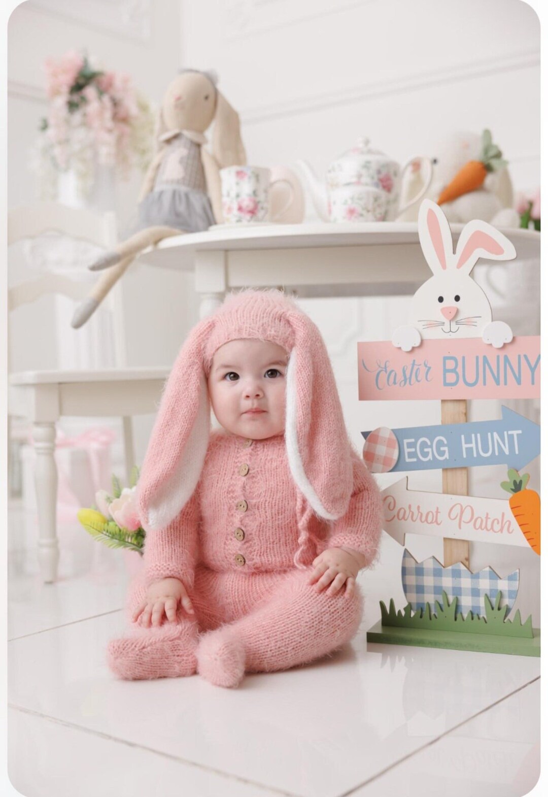 Baby Bunny Outfit, Bunny Suit, Girls Bunny Outfit, Newborn Photography ...
