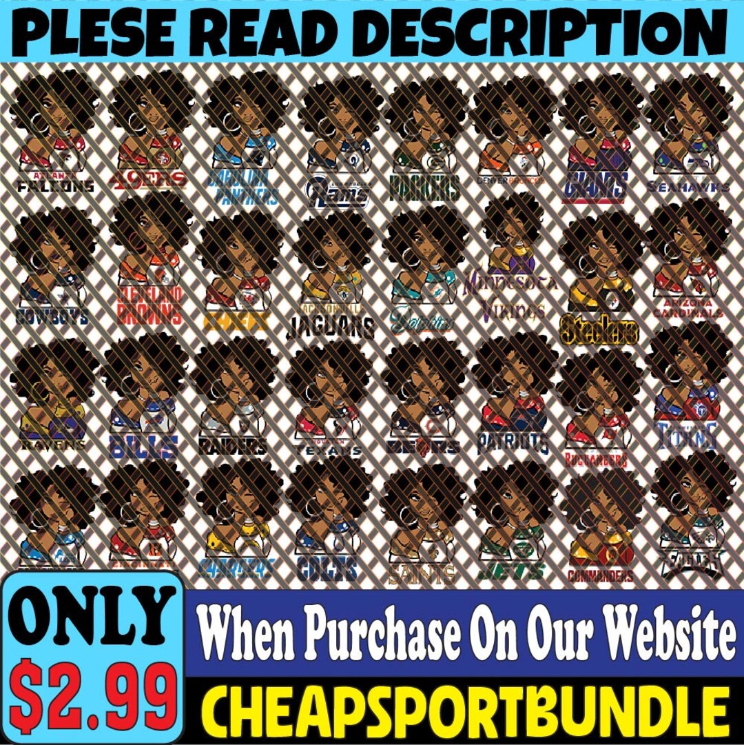 32 Files Black Girl With NF-L Teams Bundle Svg NF-L Team Svg - Etsy Canada