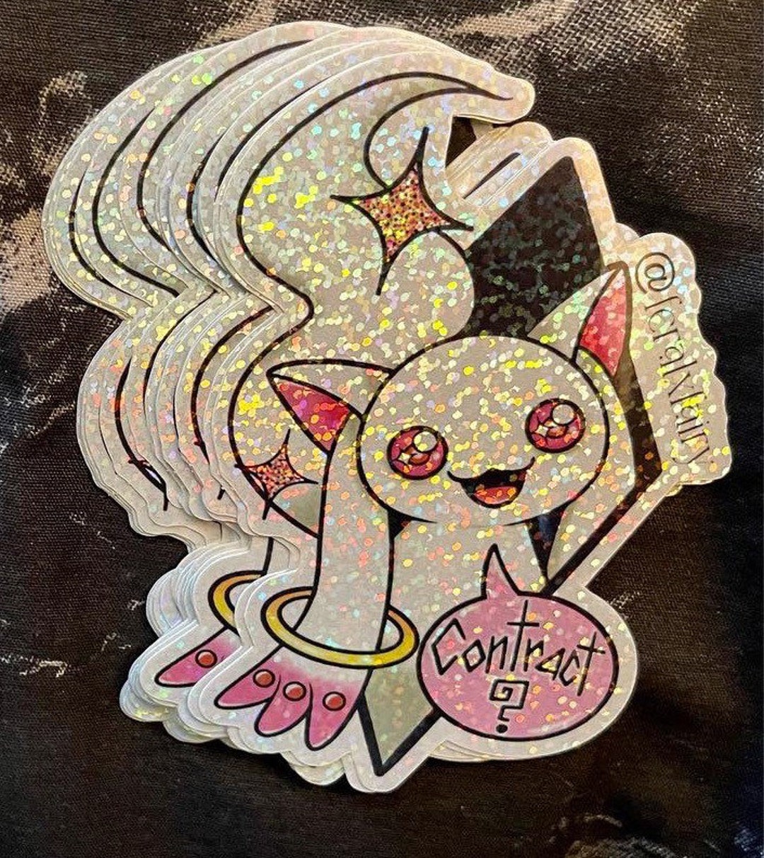 Kyubey Contract Sticker (glitter) - Etsy