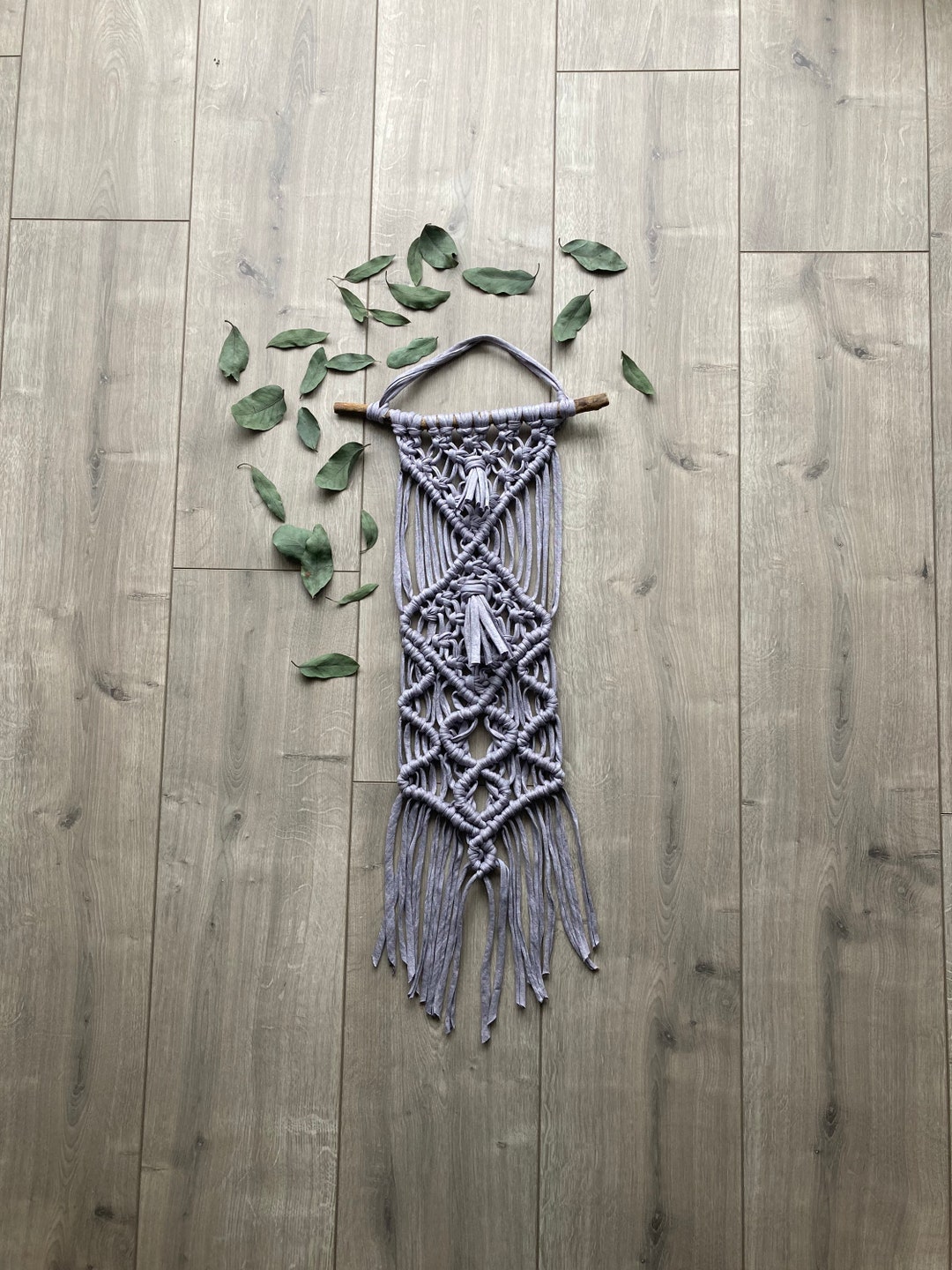 Grey Macrame / Medium Gray Macrame / Boho Grey Macrame / Grey Macrame ...