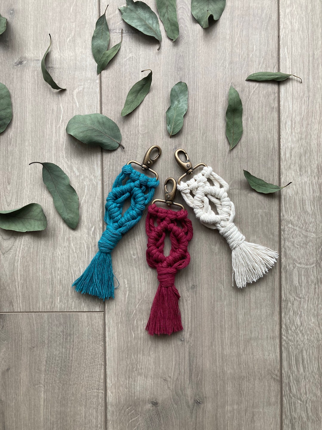 Simple Macrame Keychain / Macrame Diamond Keychain / Macrame Wedding ...