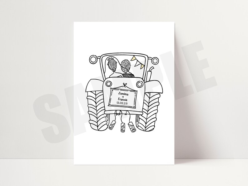 Digital Download Personalised Wedding Tractor A4 Sized - Etsy