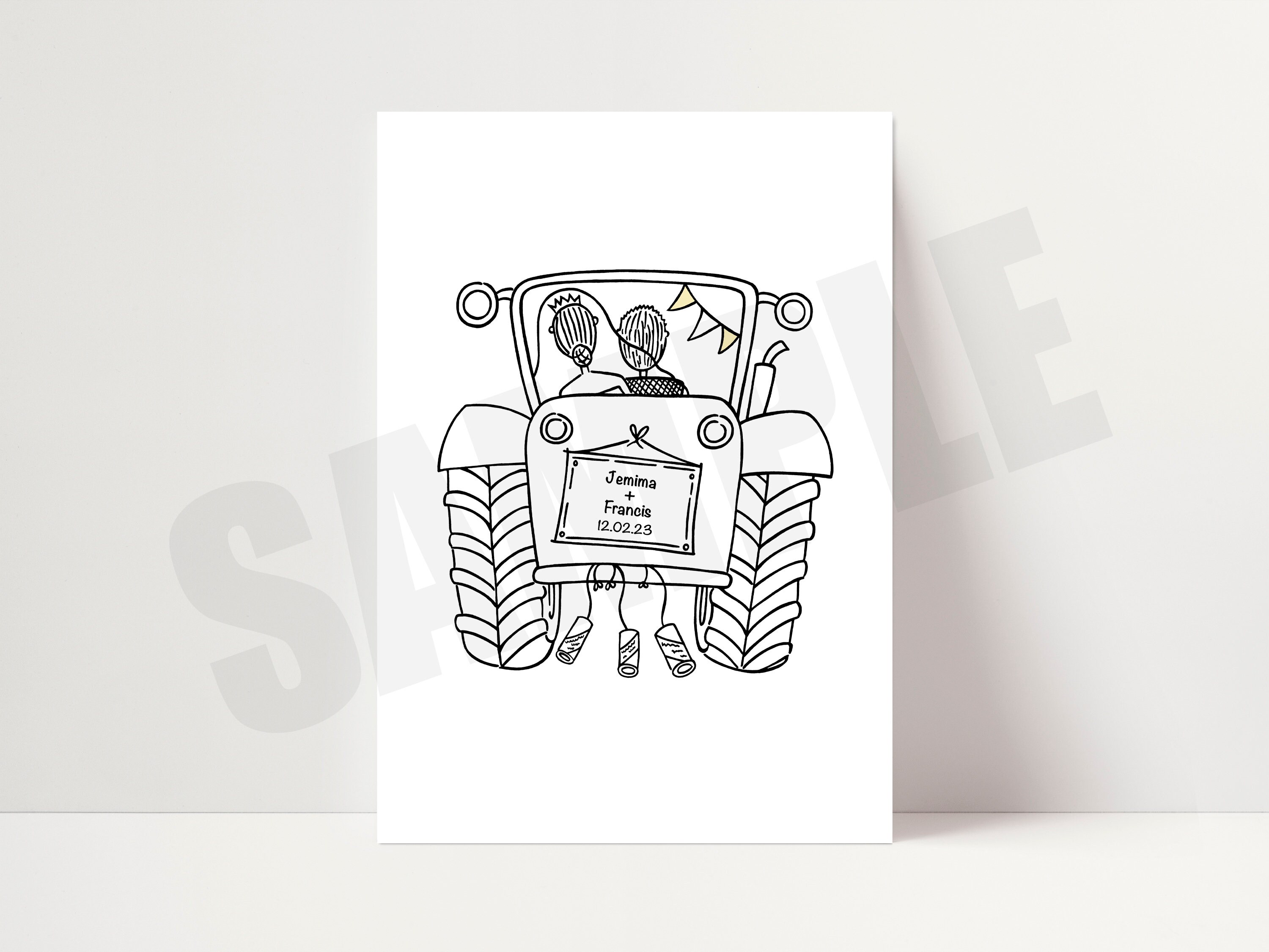 Digital Download Personalised Wedding Tractor A4 Sized - Etsy