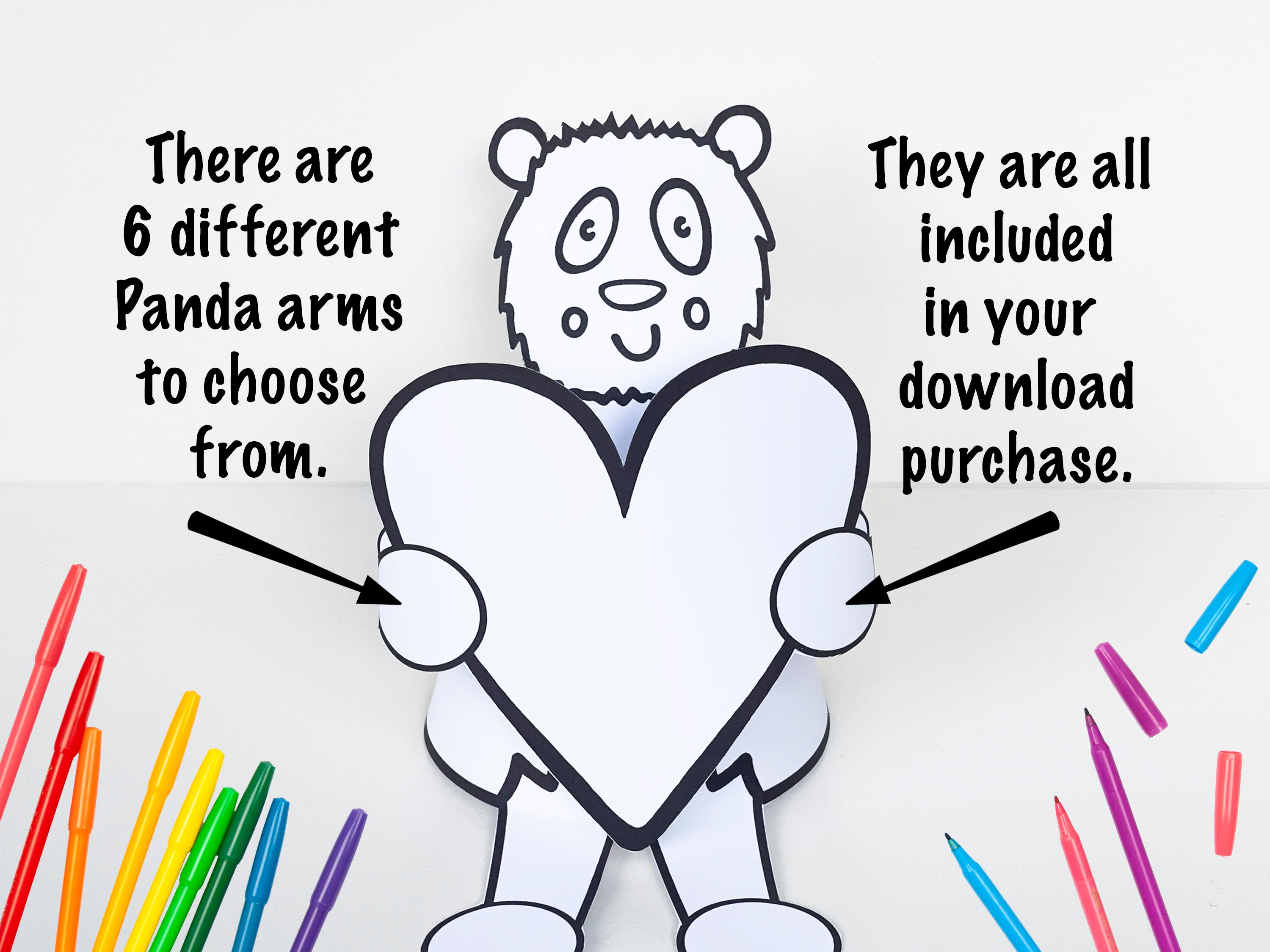 PANDA WITH BANNER - Digital Download - Print at Home, Colour in and ...