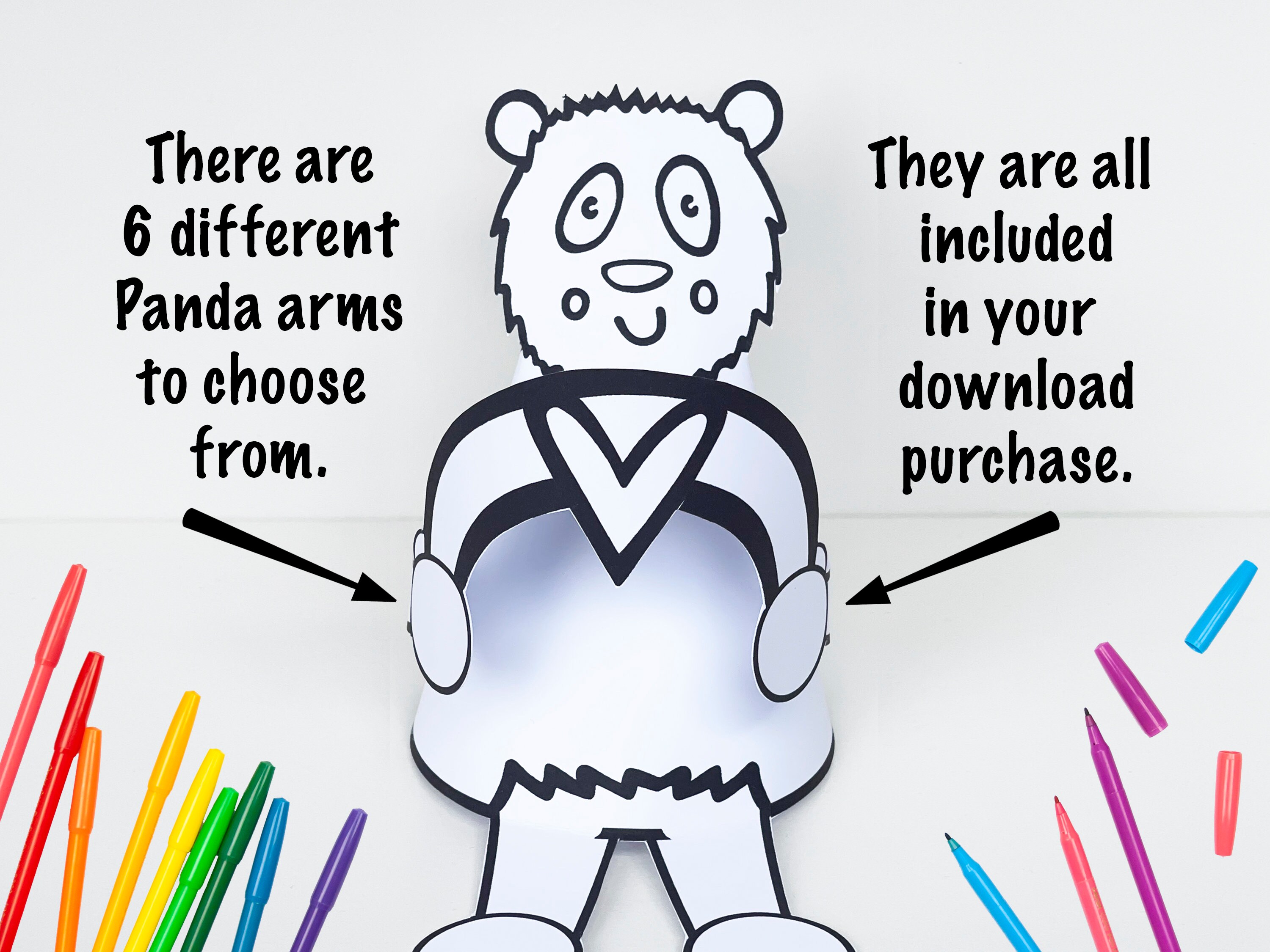 PANDA WITH BANNER - Digital Download - Print at Home, Colour in and ...