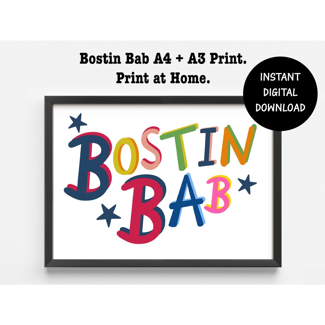 Bostin Bab A4 + A3 Print Digital Download - Black Country Slang ...