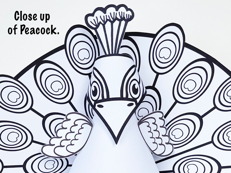 Digital Download A4 Sized Colour in and Make a Peacock, Printable ...
