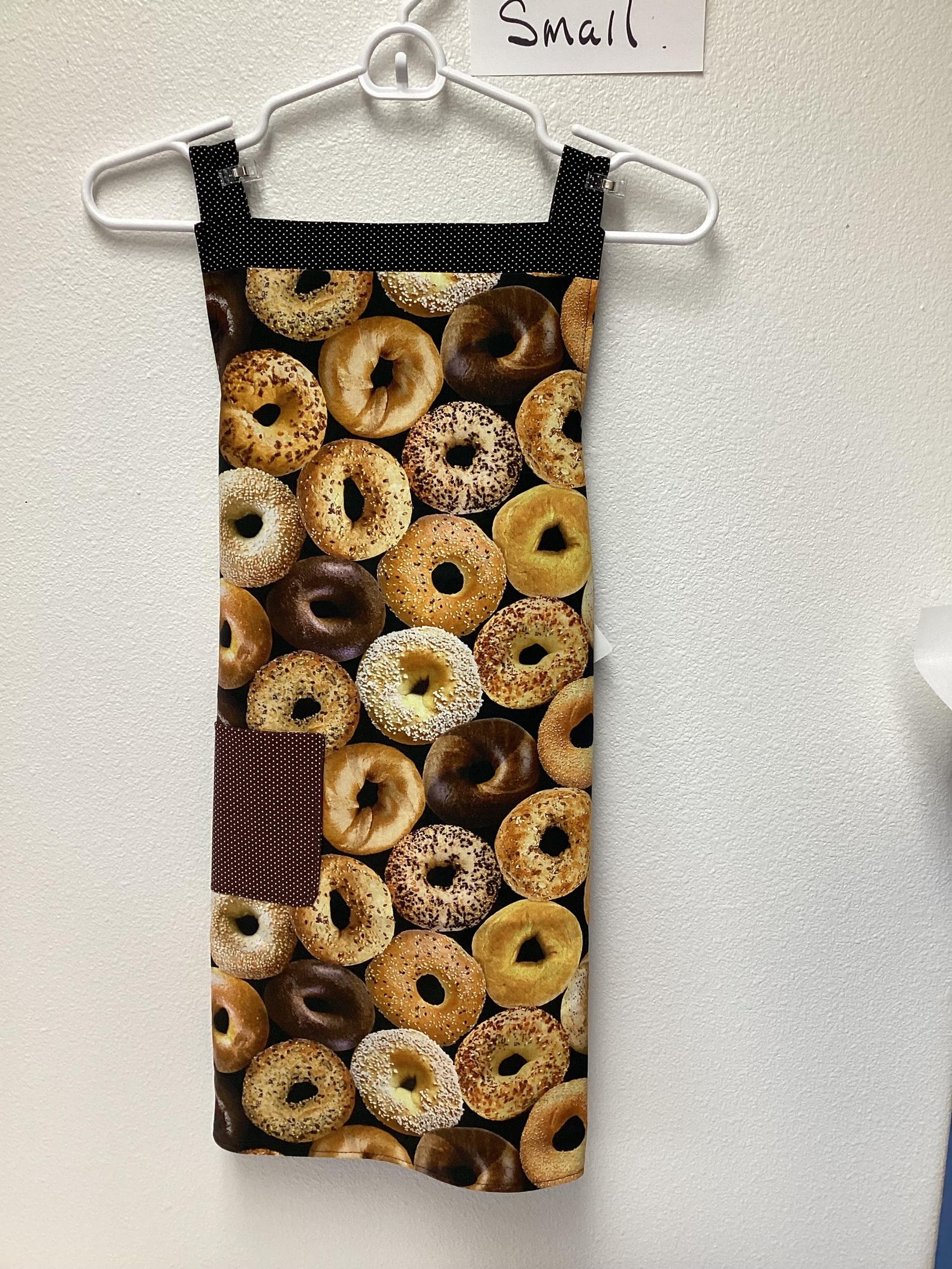 Adult Full Size Apron, Bagels, Sprinkles, Seeds, Toasted, Black, Brown ...