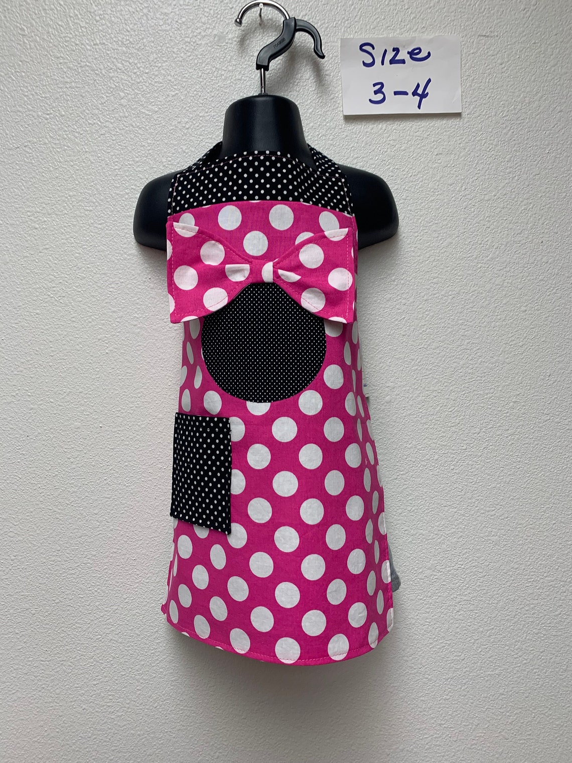 Girl's Apron Child's Apron Bright Pink Large White - Etsy UK