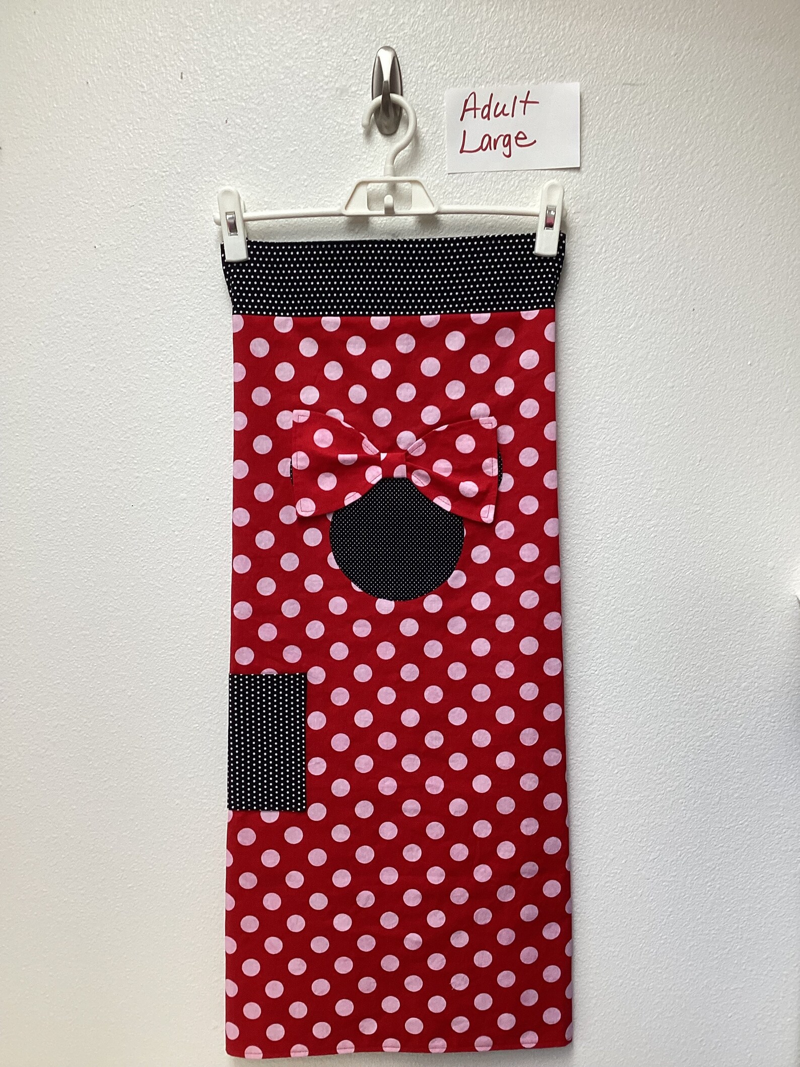Adult Full Size Apron, Mouse. Mommy and Me, Bright Red With Large White ...