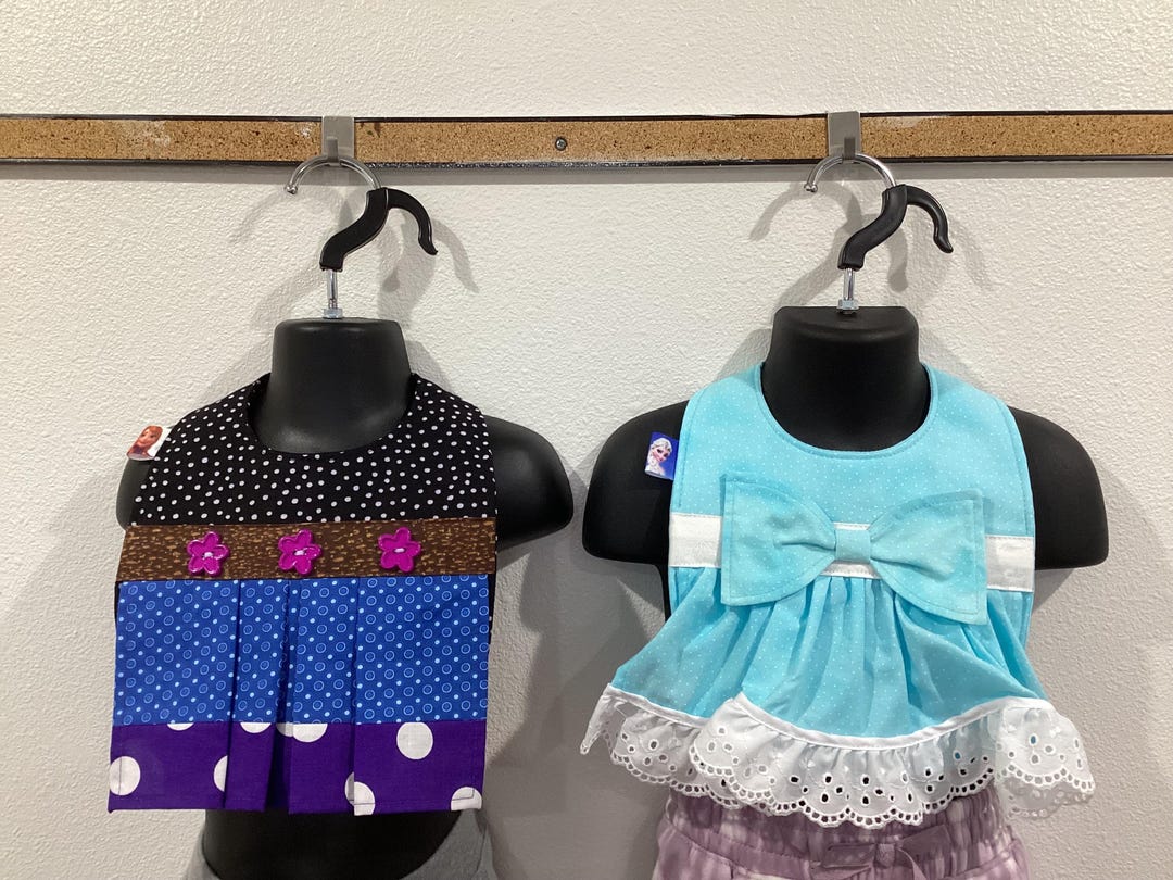 Baby Bib, Princess Inspired, Blue, Purple, Black, Dots, Ruffle, Lace ...