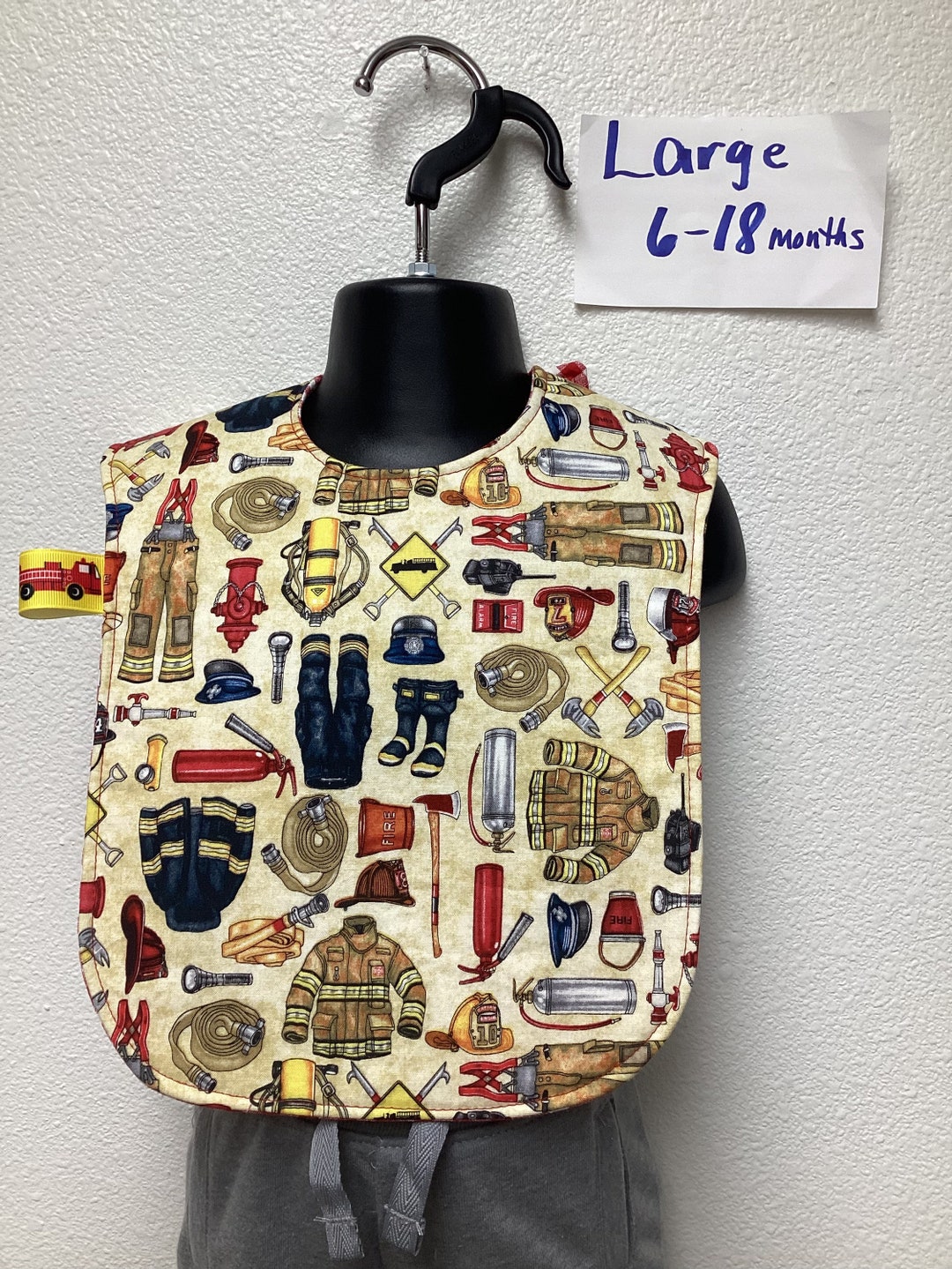 Baby Bib, Fire Truck, Firefighters, Fire Dept, Heroes, Red, Orange ...