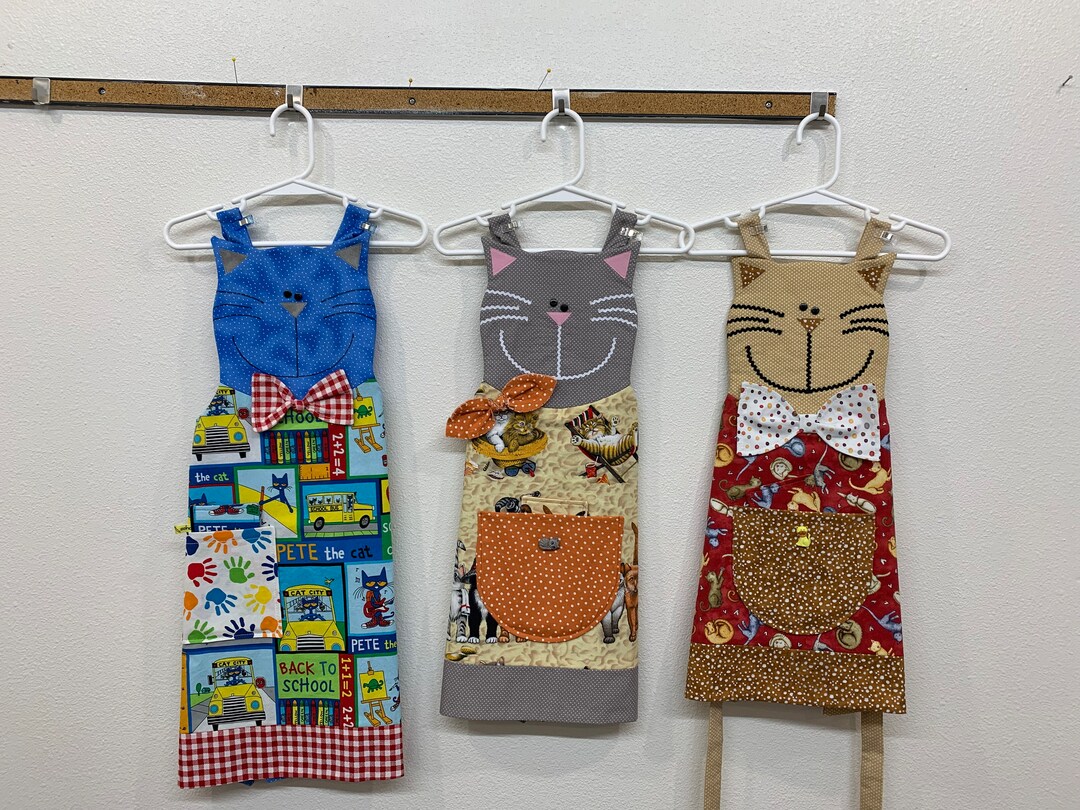 Cat Child Apron, Crazy Cat Apron, Cats, Kitties, Animal Face, Whiskers ...