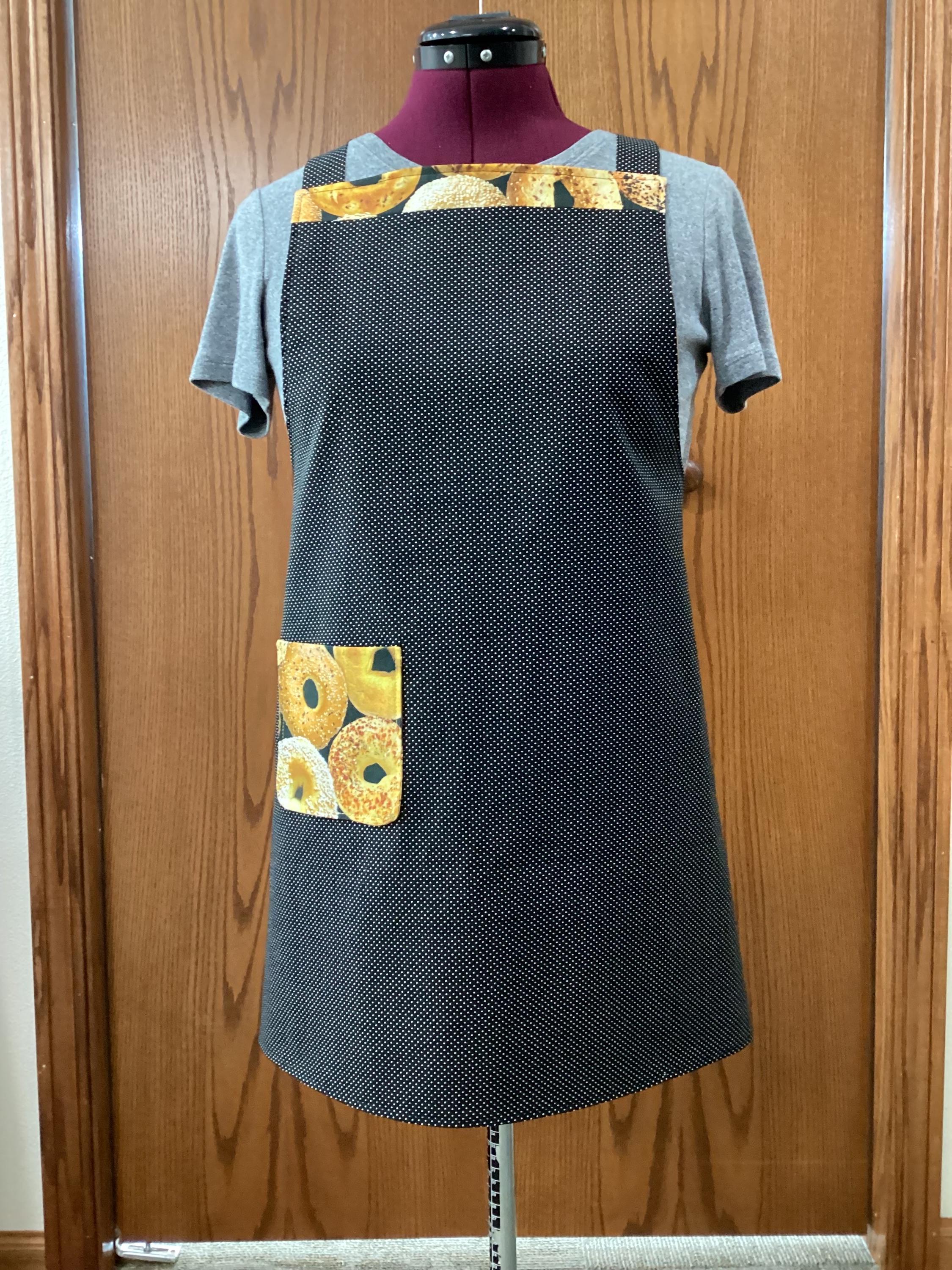 Adult Full Size Apron, Bagels, Sprinkles, Seeds, Toasted, Black, Brown ...