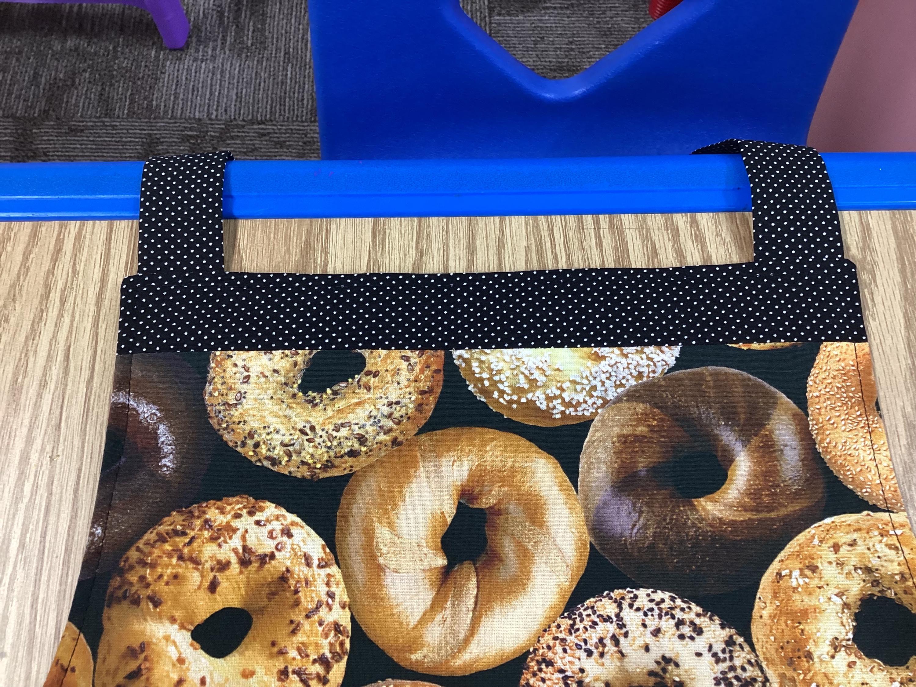 Adult Full Size Apron, Bagels, Sprinkles, Seeds, Toasted, Black, Brown ...