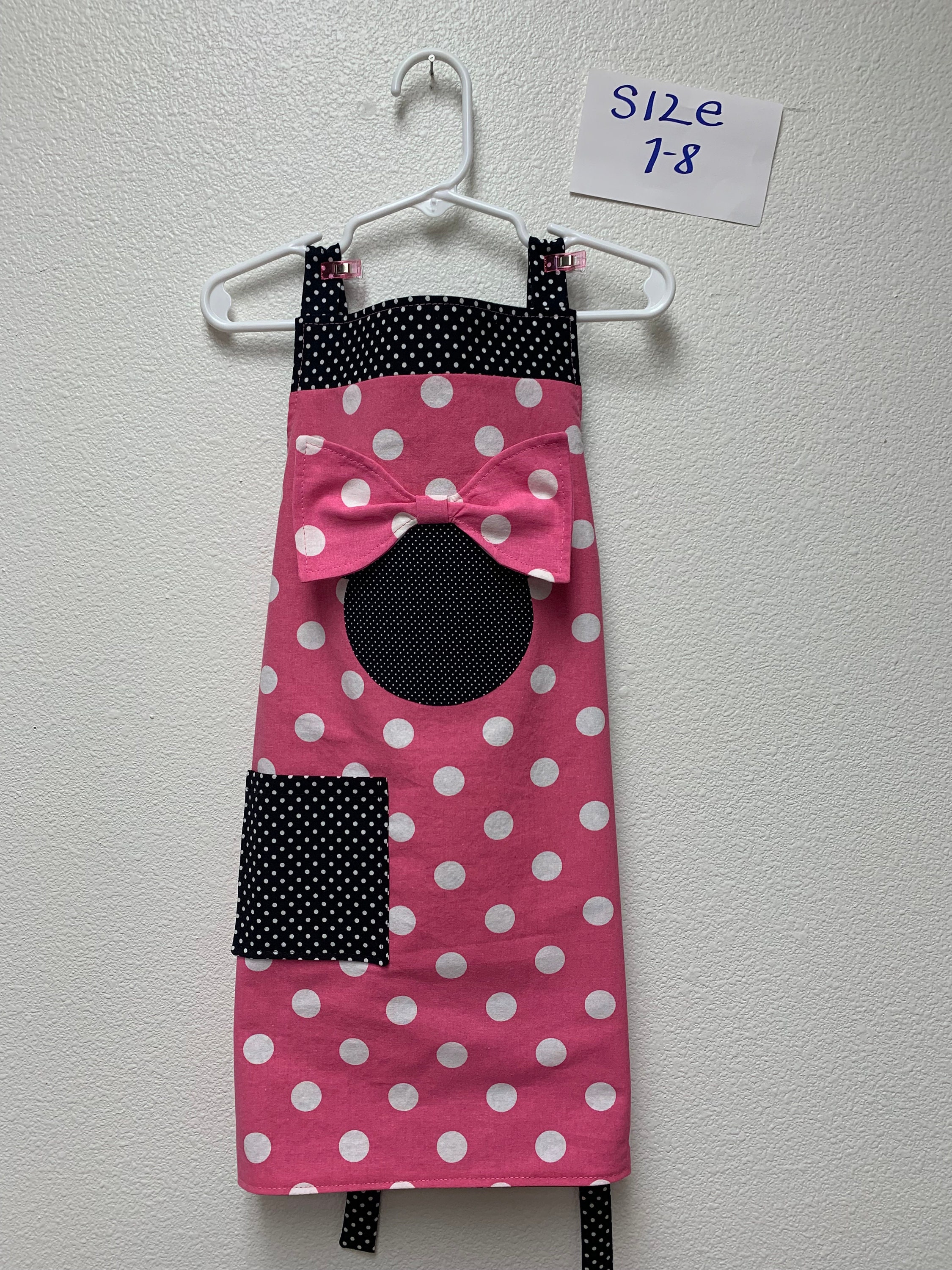 Girl's Apron Child's Apron Bright Pink Large White - Etsy UK