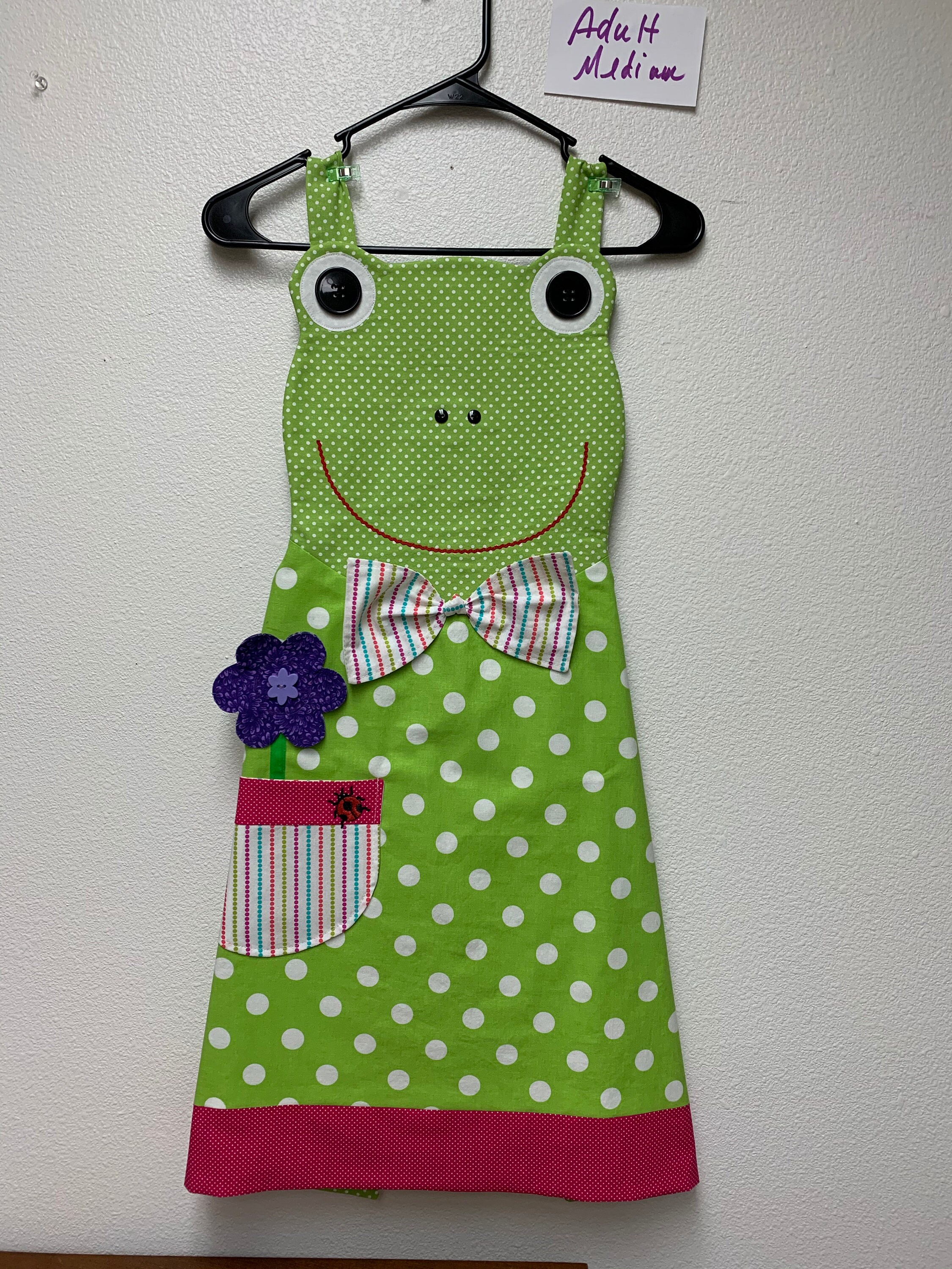 Frog Adult Apron Animal Face Apron Animal Green Dots | Etsy