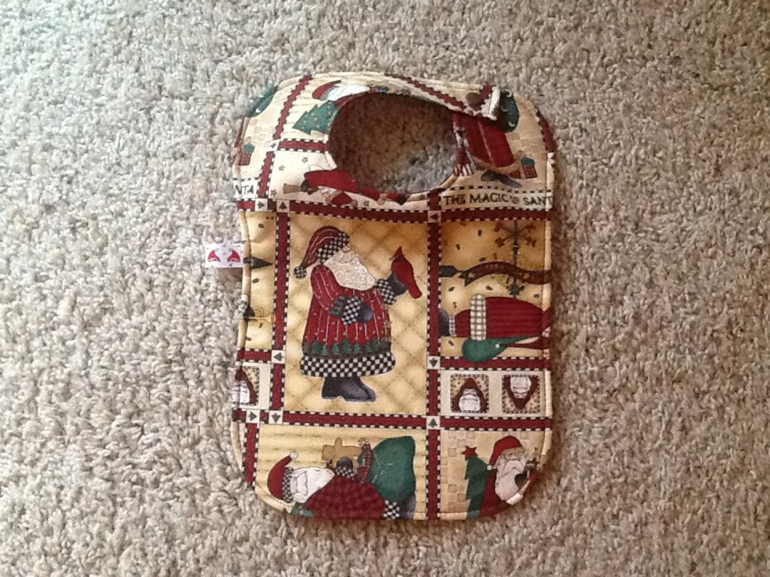 Baby Bib, Santa Bib, Magic, Christmas, Trees, Reversible, Bib, Toddler ...