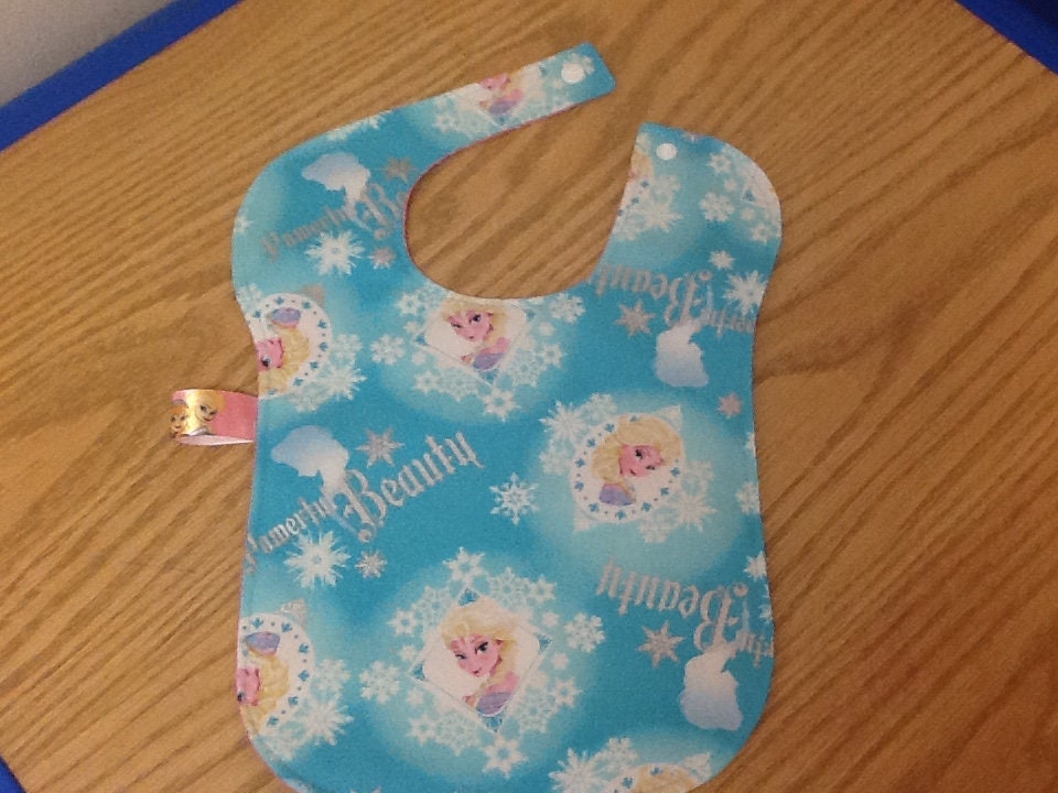 Baby Bib Princess Elsa Ice Frozen Pink White Dots - Etsy