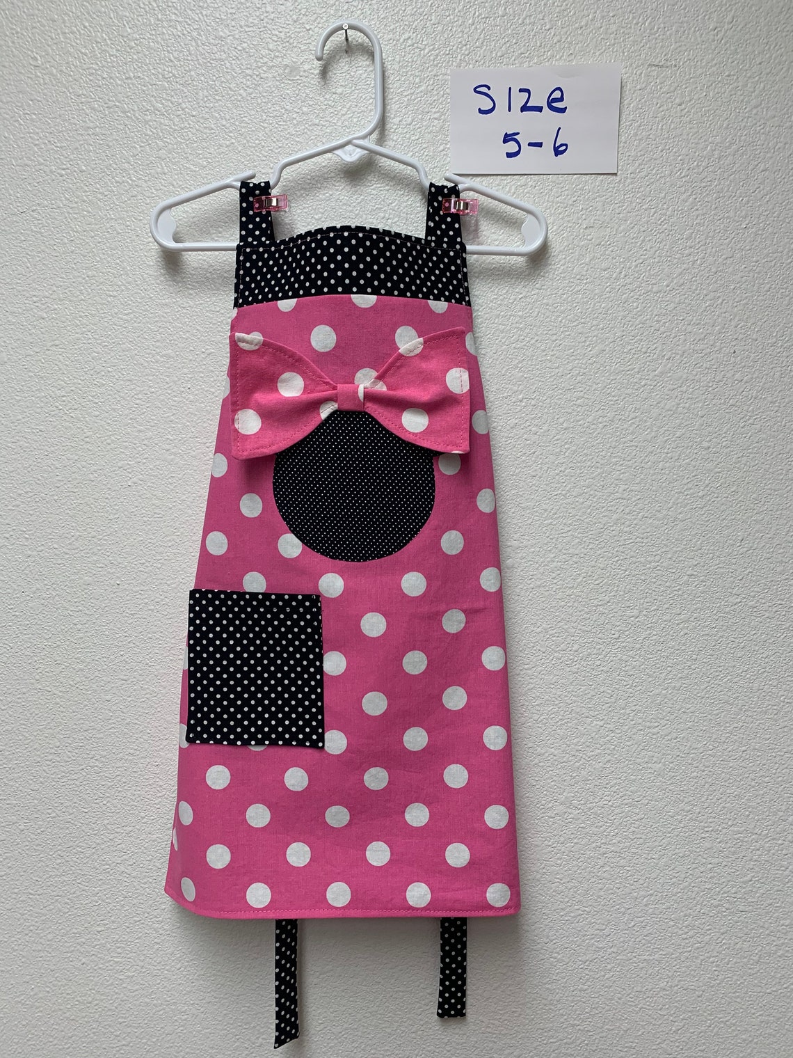 Girl's Apron Child's Apron Bright Pink Large White - Etsy UK